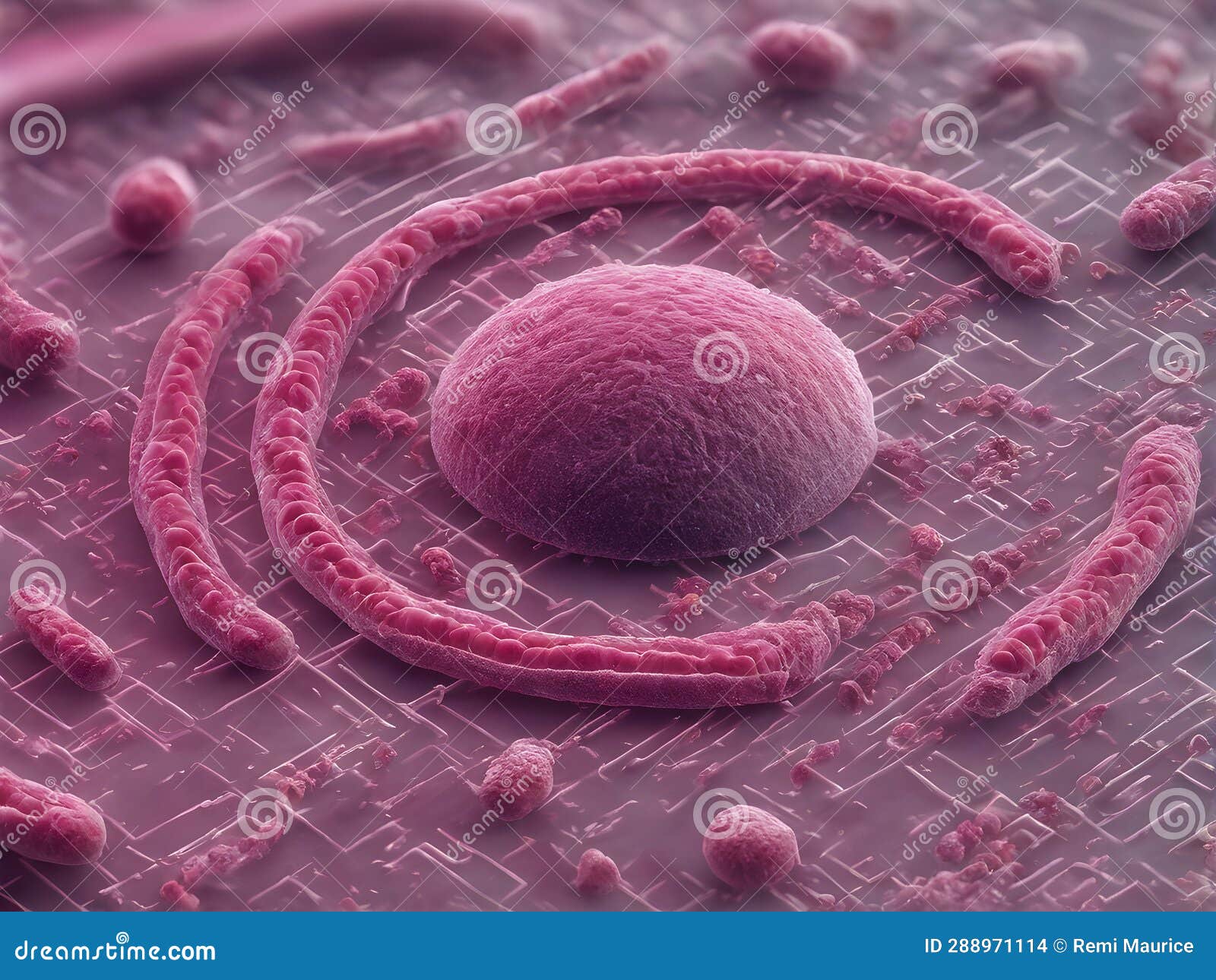 Nano-technology Cell Re-organization Concept Art, Electron Microscope ...