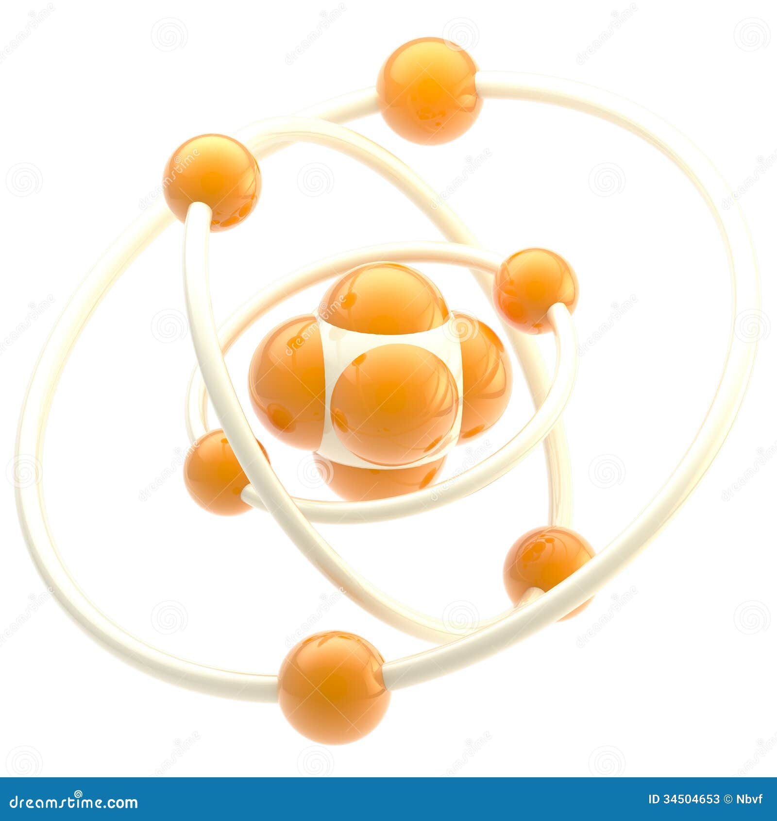 Nano Technology Emblem As Atomic Structure Stock Illustration ...