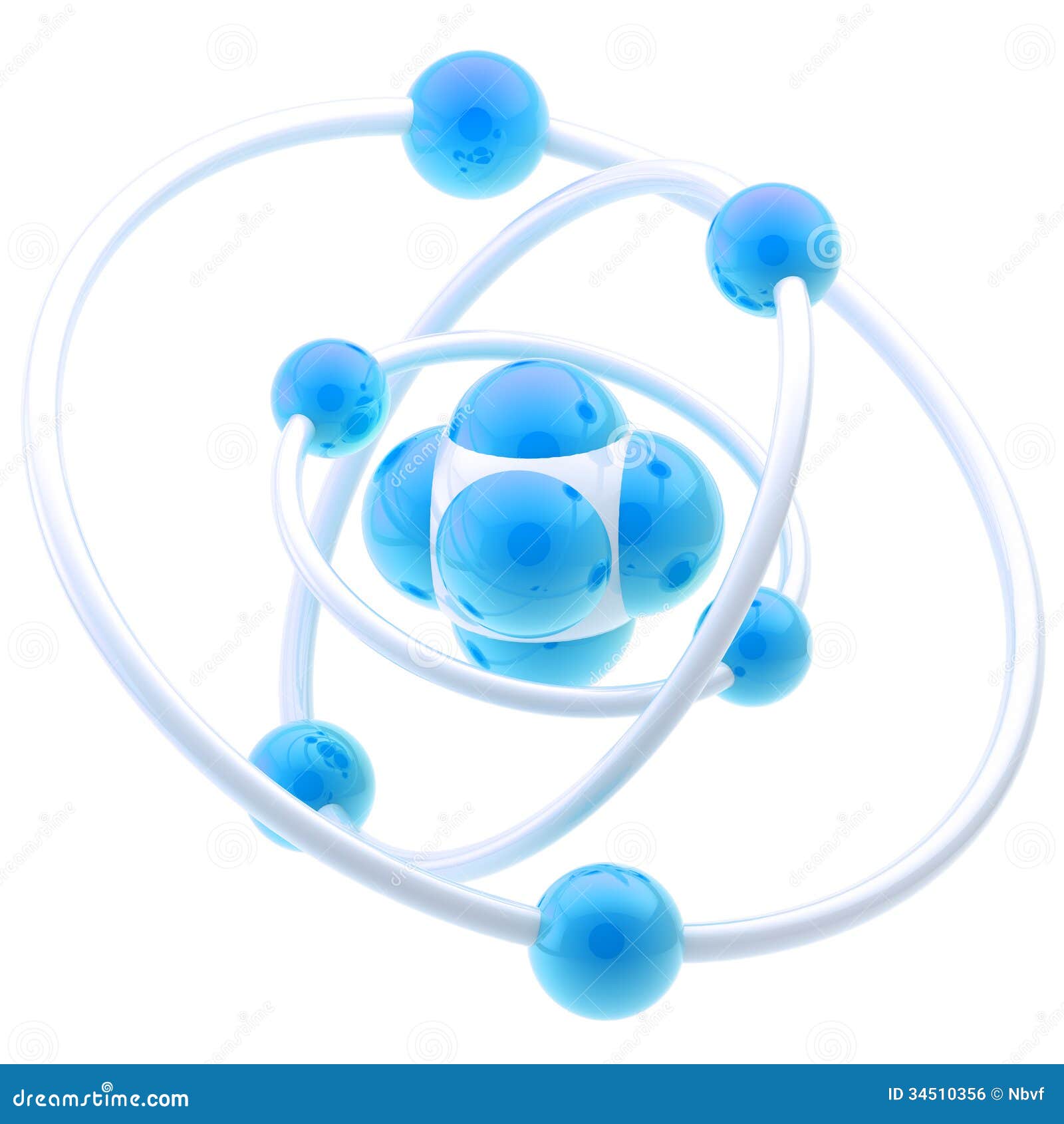 Nano Technology Emblem As Atomic Structure Stock Illustration ...