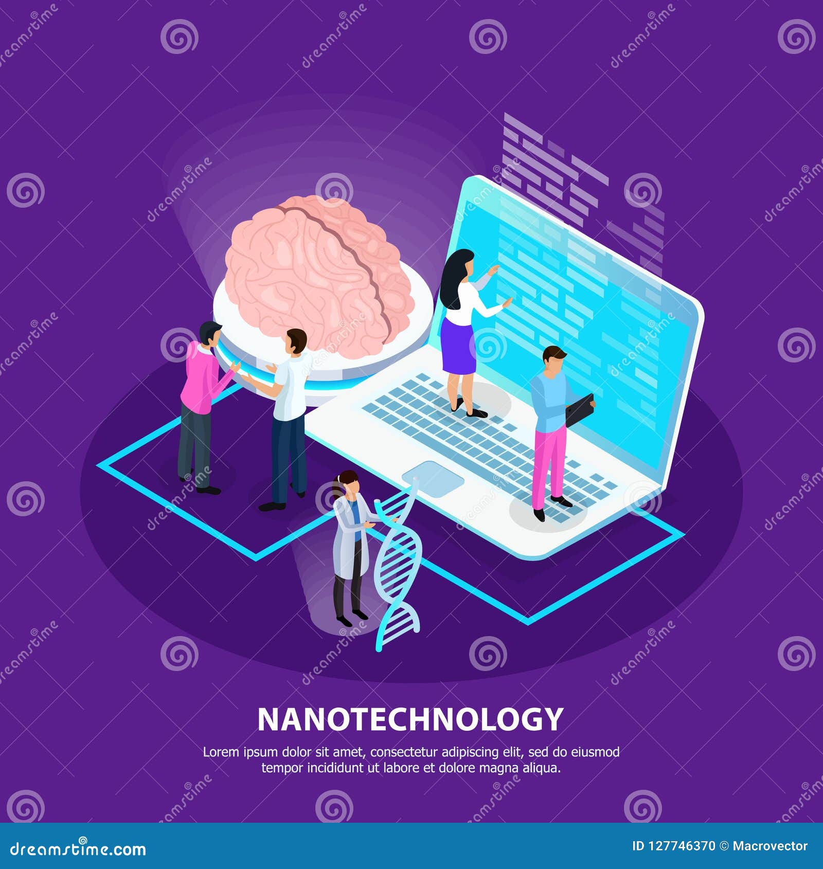 Nano Technology Icon Cartoon Vector | CartoonDealer.com #34420107