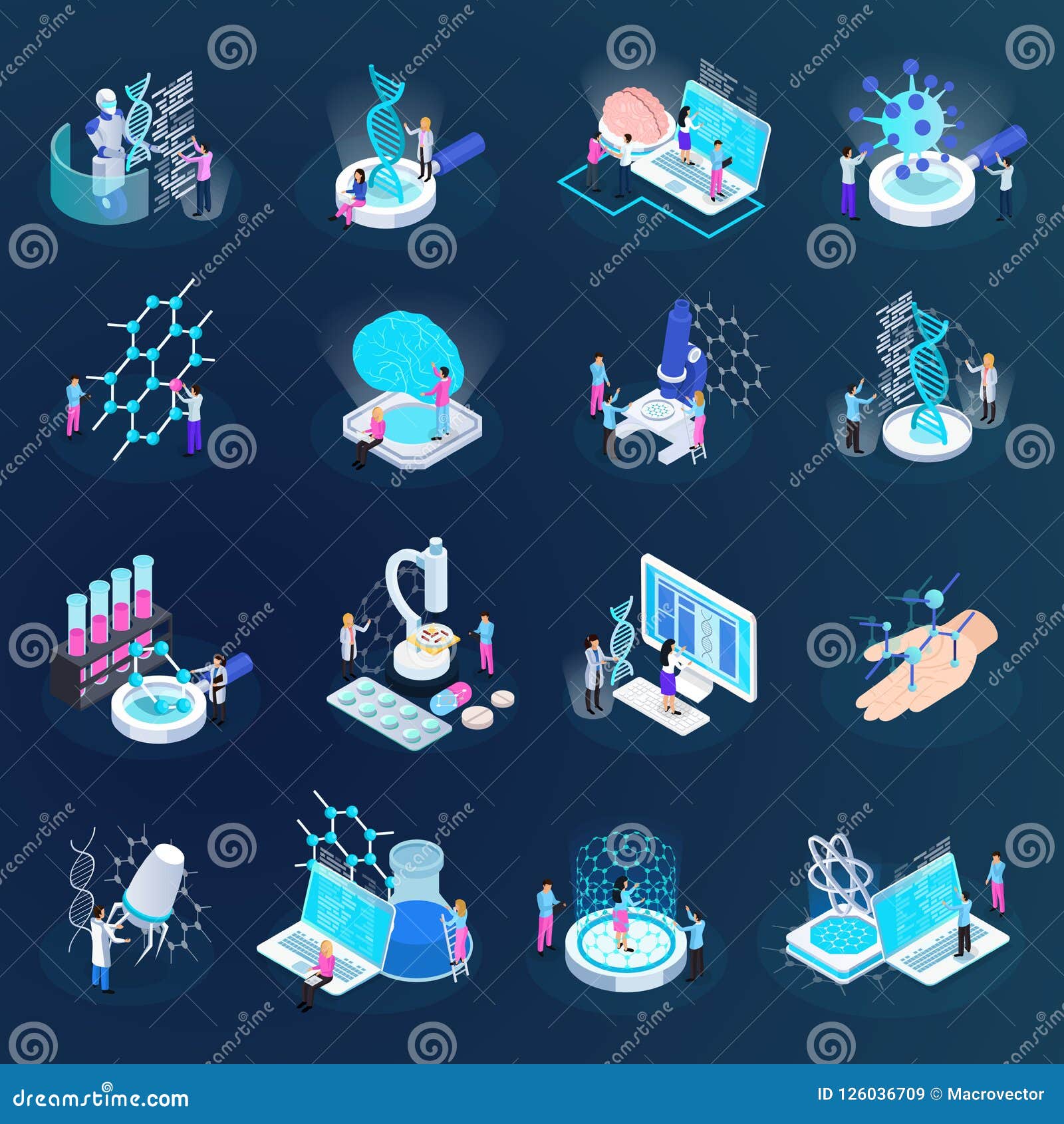 Nano Technology Icon Cartoon Vector | CartoonDealer.com #34420107