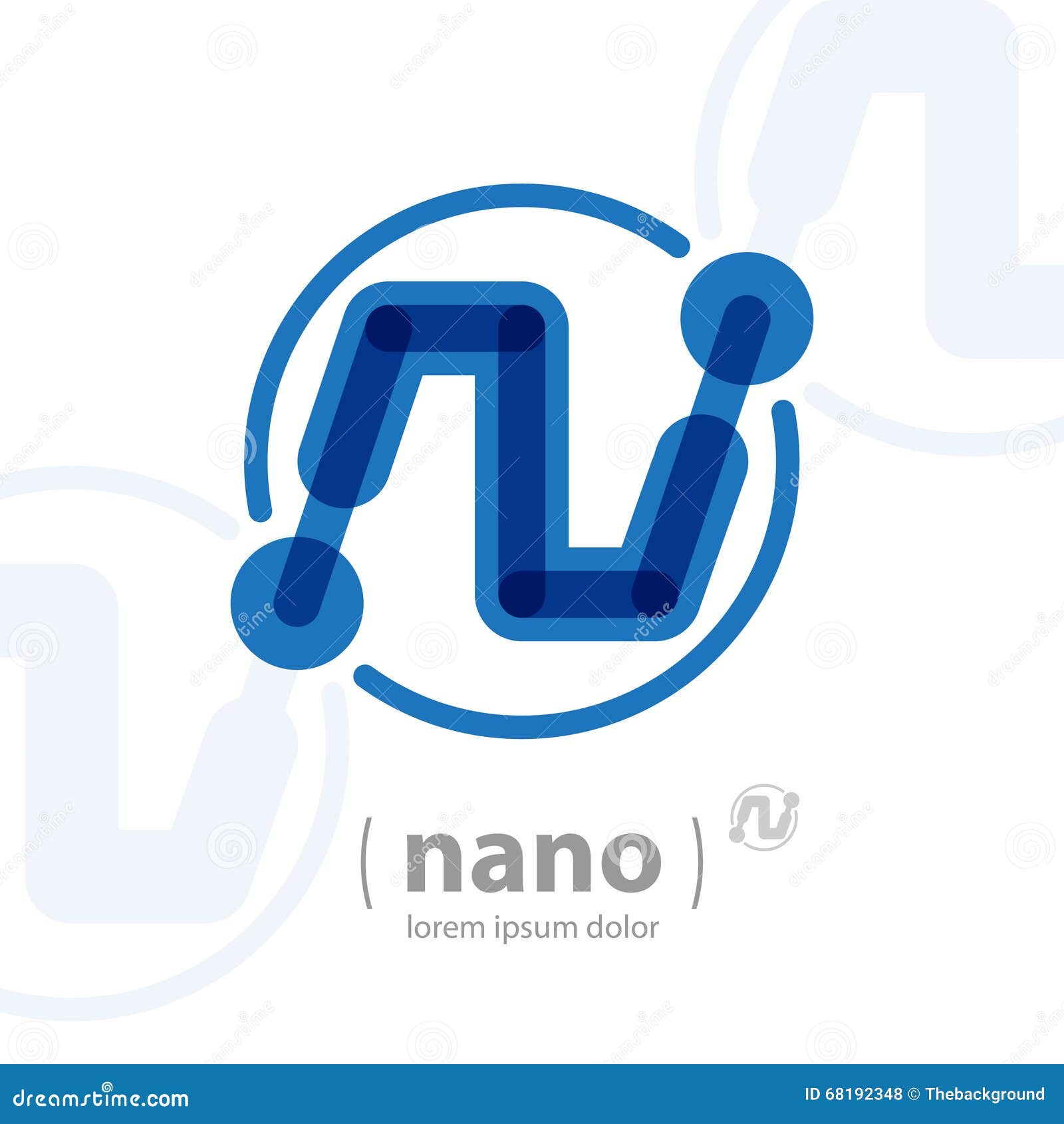 Nano Logo. Letter O As Molecule Consist Of Blue Glossy Elements. Symbol ...