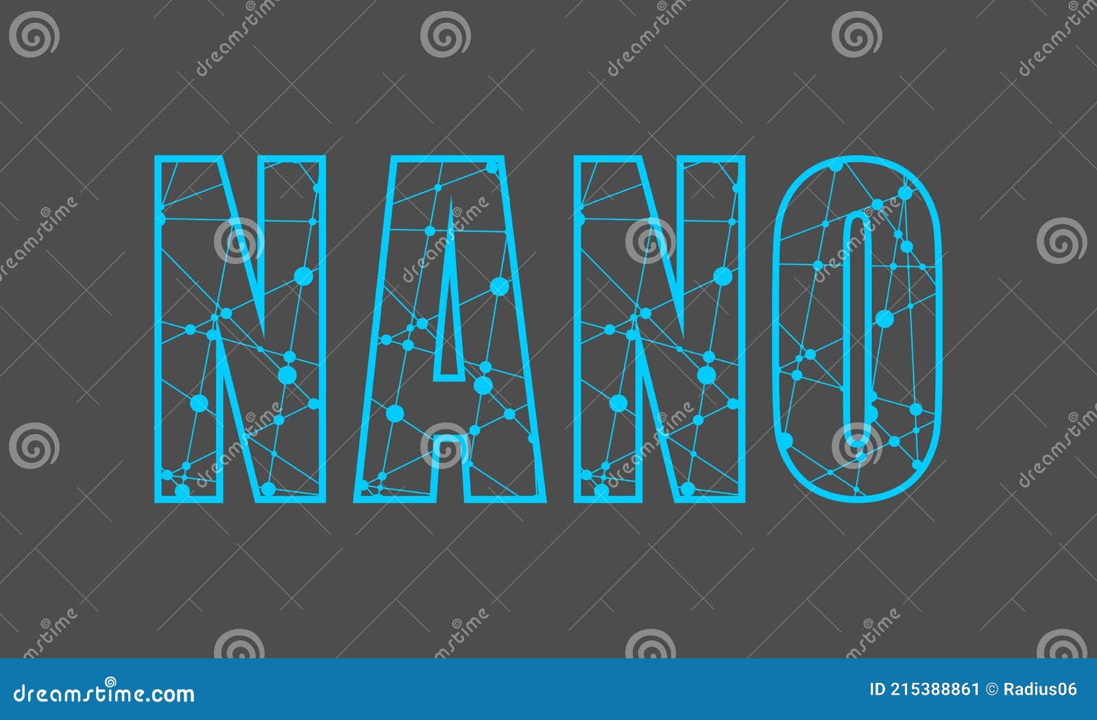 Nanotechnology Concept. Text Textured by Lines Connected with Dots ...