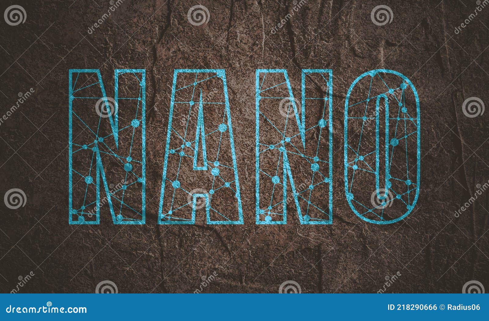 Nanotechnology Concept. Text Textured by Lines Connected with Dots ...
