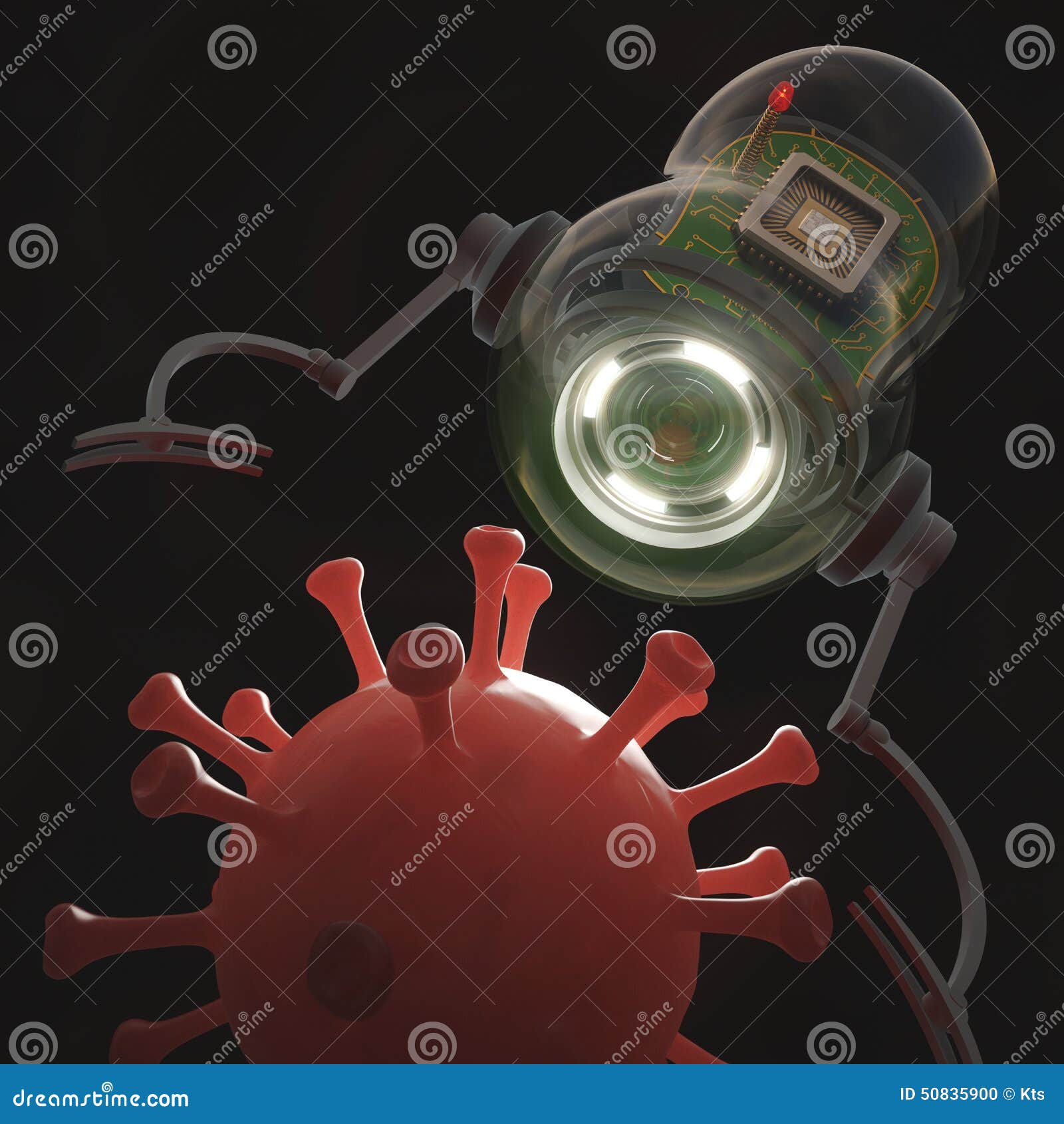 Nanobot x Virus stock photo. Image of microchip, closeup - 50835900