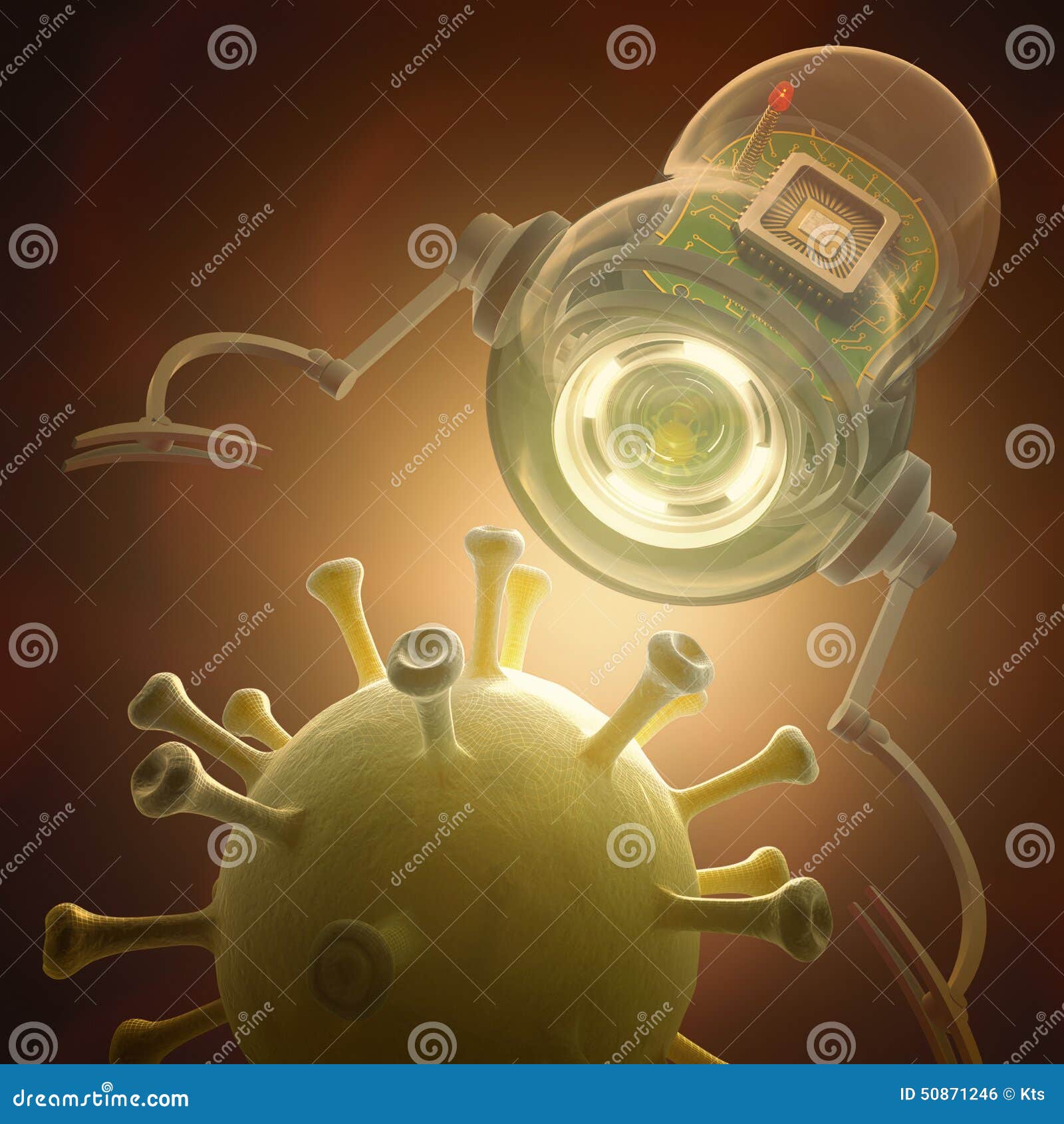 Nanobot x Virus stock illustration. Illustration of computer - 50871246