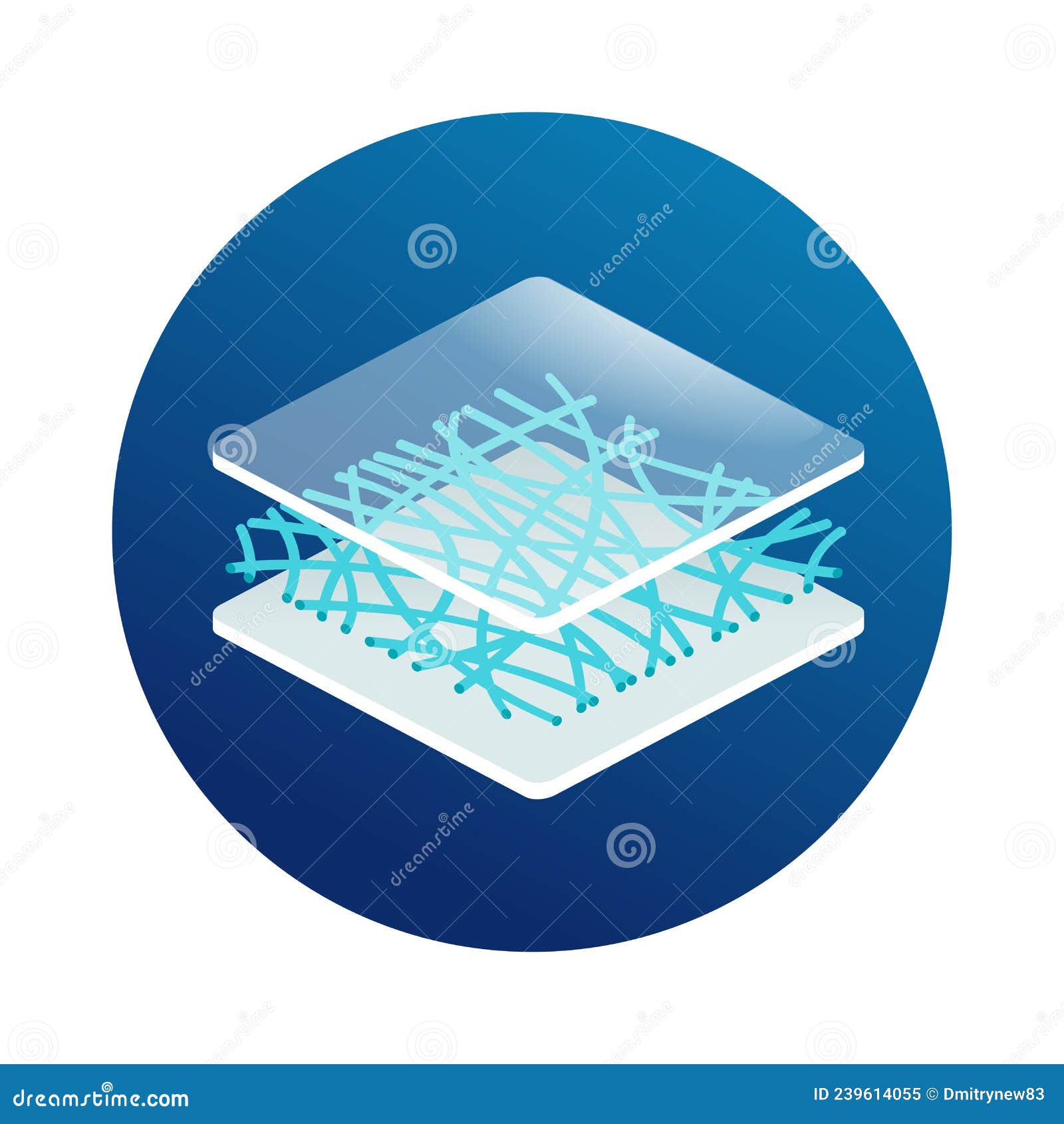 Nanofiber 3D Icon - Textile with Nano Structure Stock Vector ...