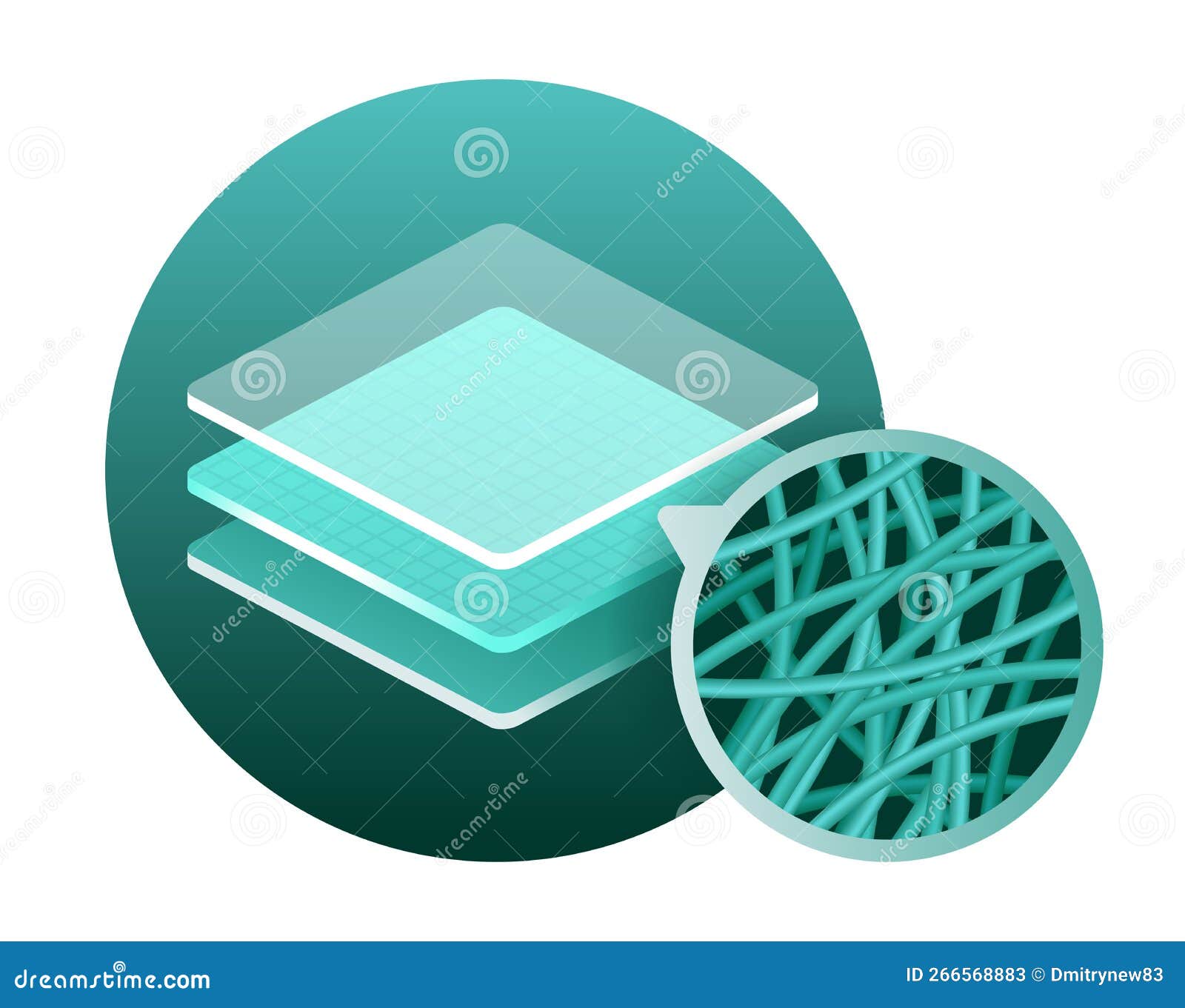 Nanofiber Icon - Textile Fibers in Isometric Stock Vector ...