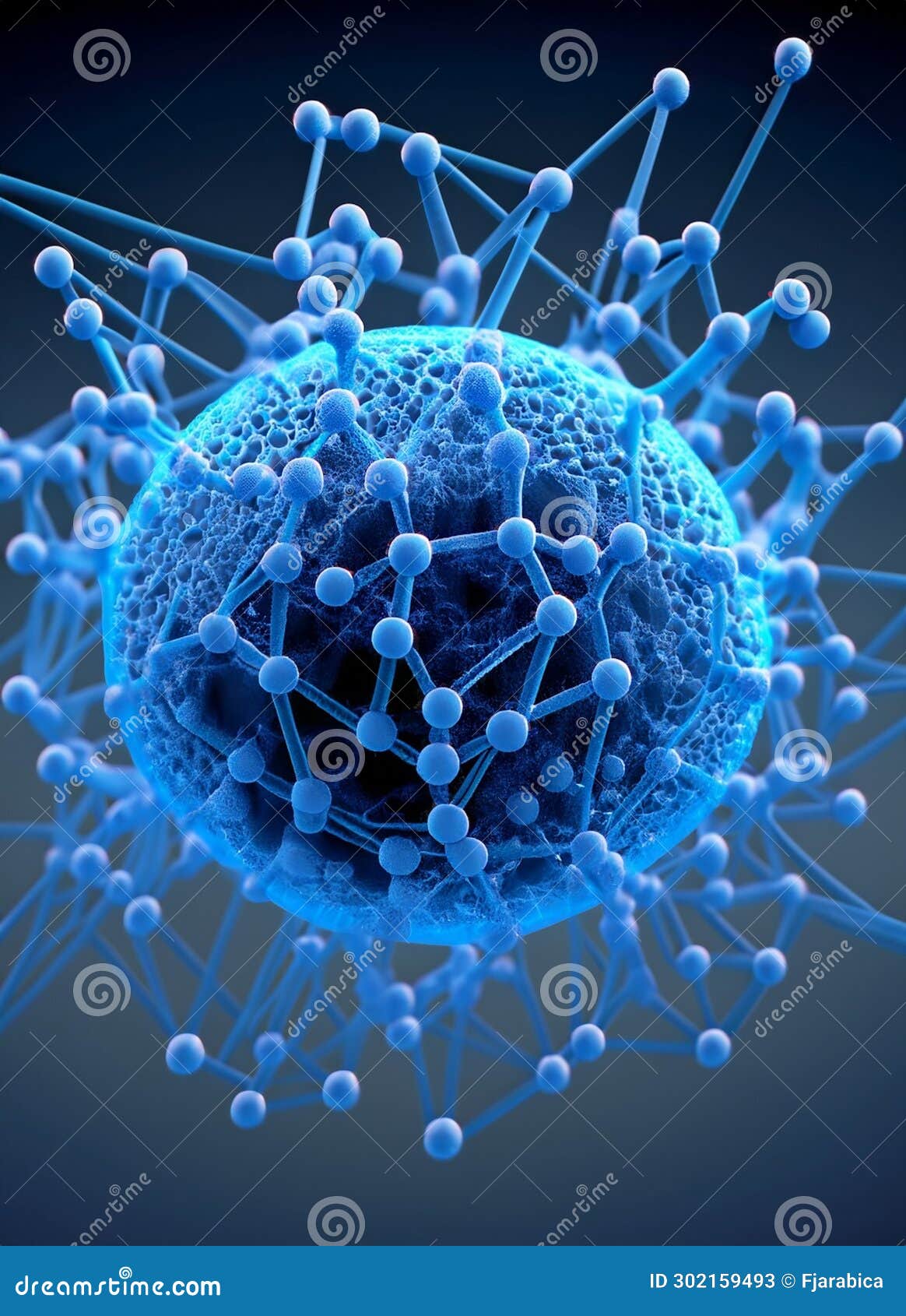 Nanoparticle Structure On Blue Background In Blue Design Suitable For ...