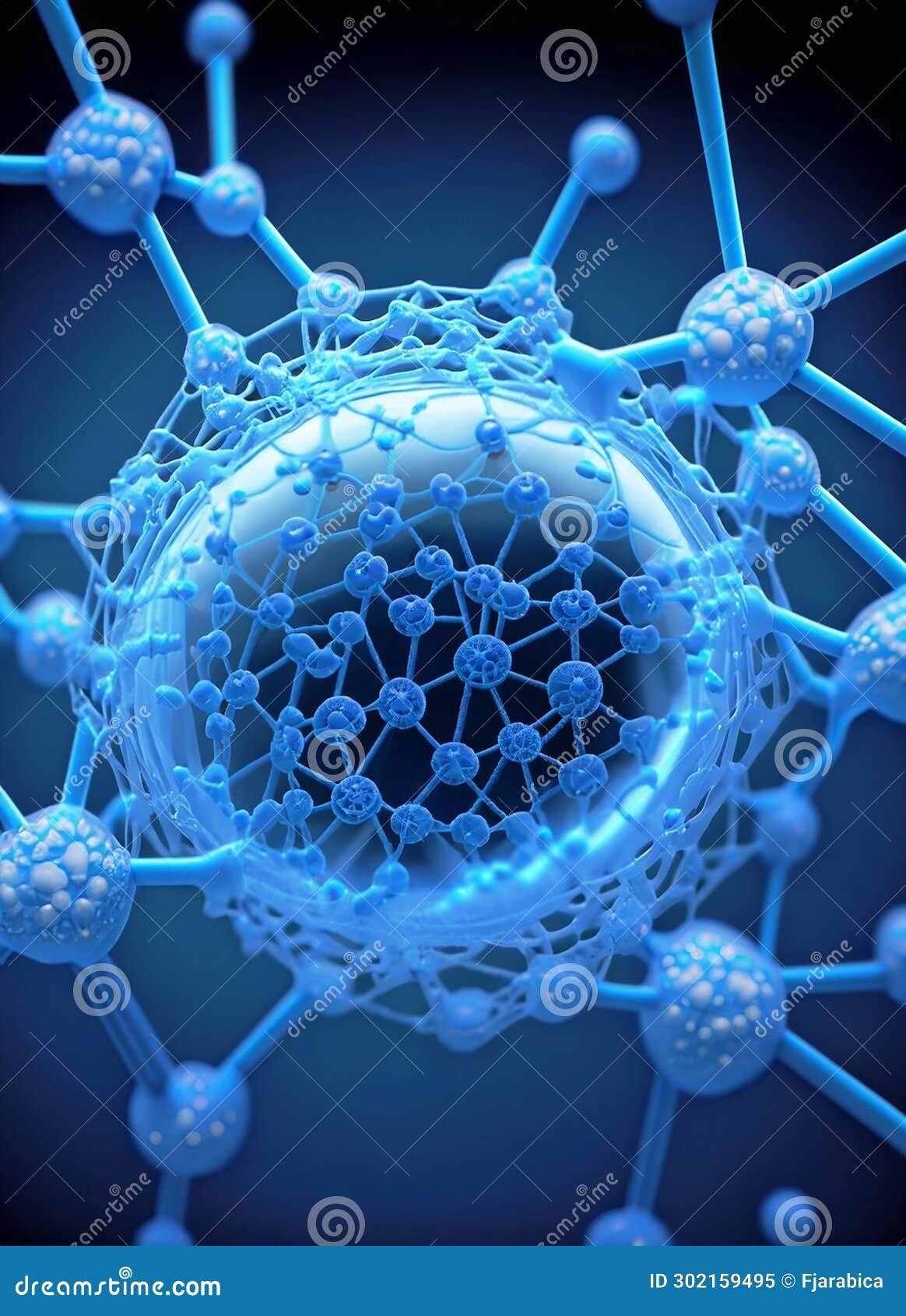 Nanoparticle Structure On Blue Background In Blue Design Suitable For ...