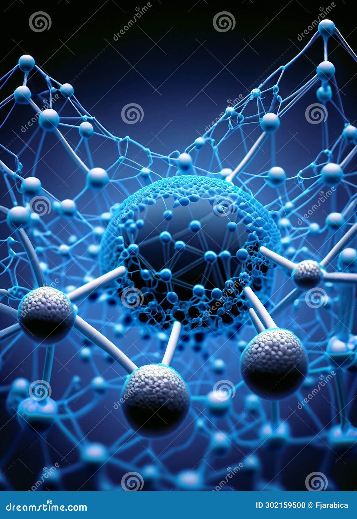 Nanoparticle Structure On Blue Background In Blue Design Suitable For ...