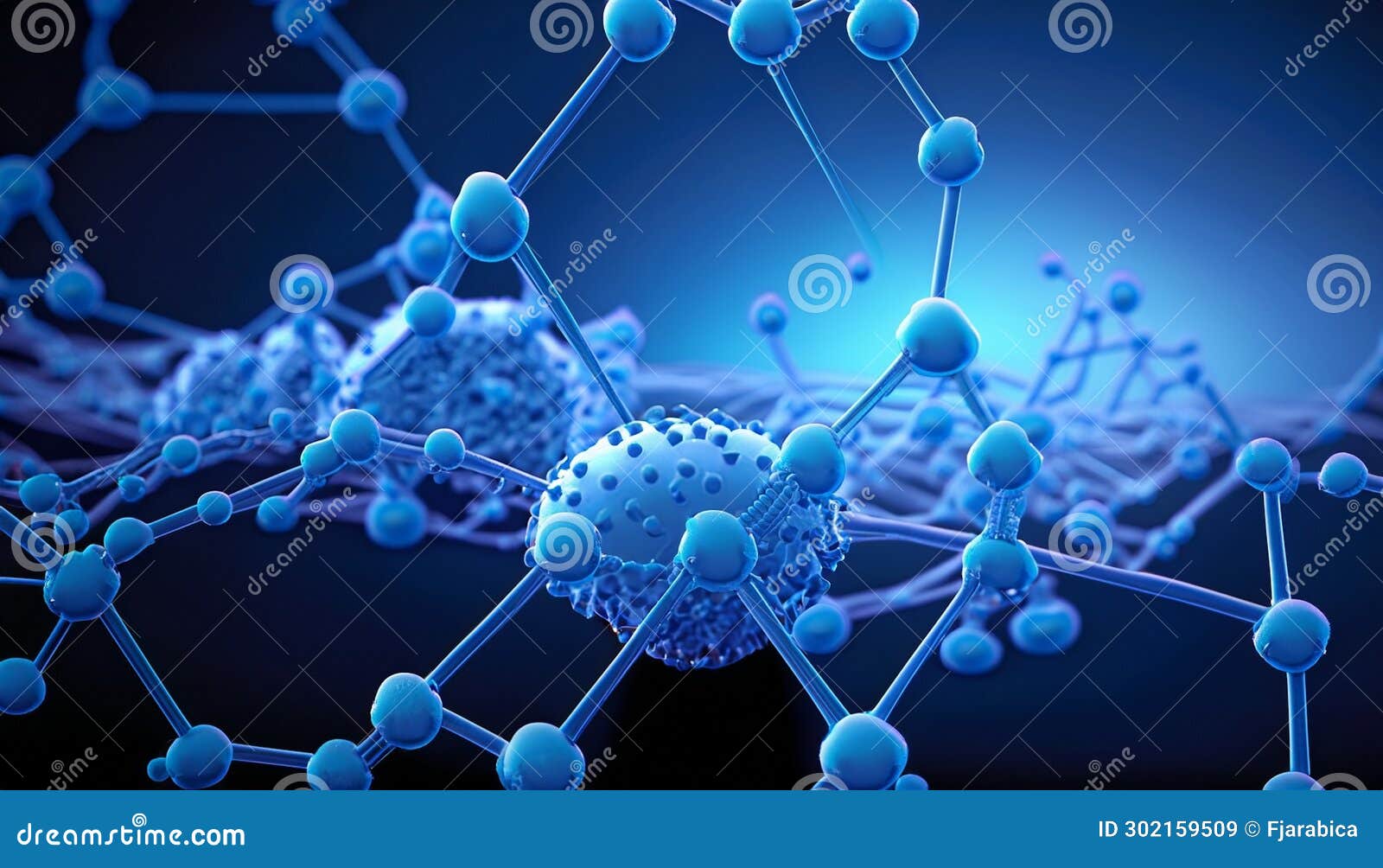 Nanoparticle Structure On Blue Background In Blue Design Suitable For ...