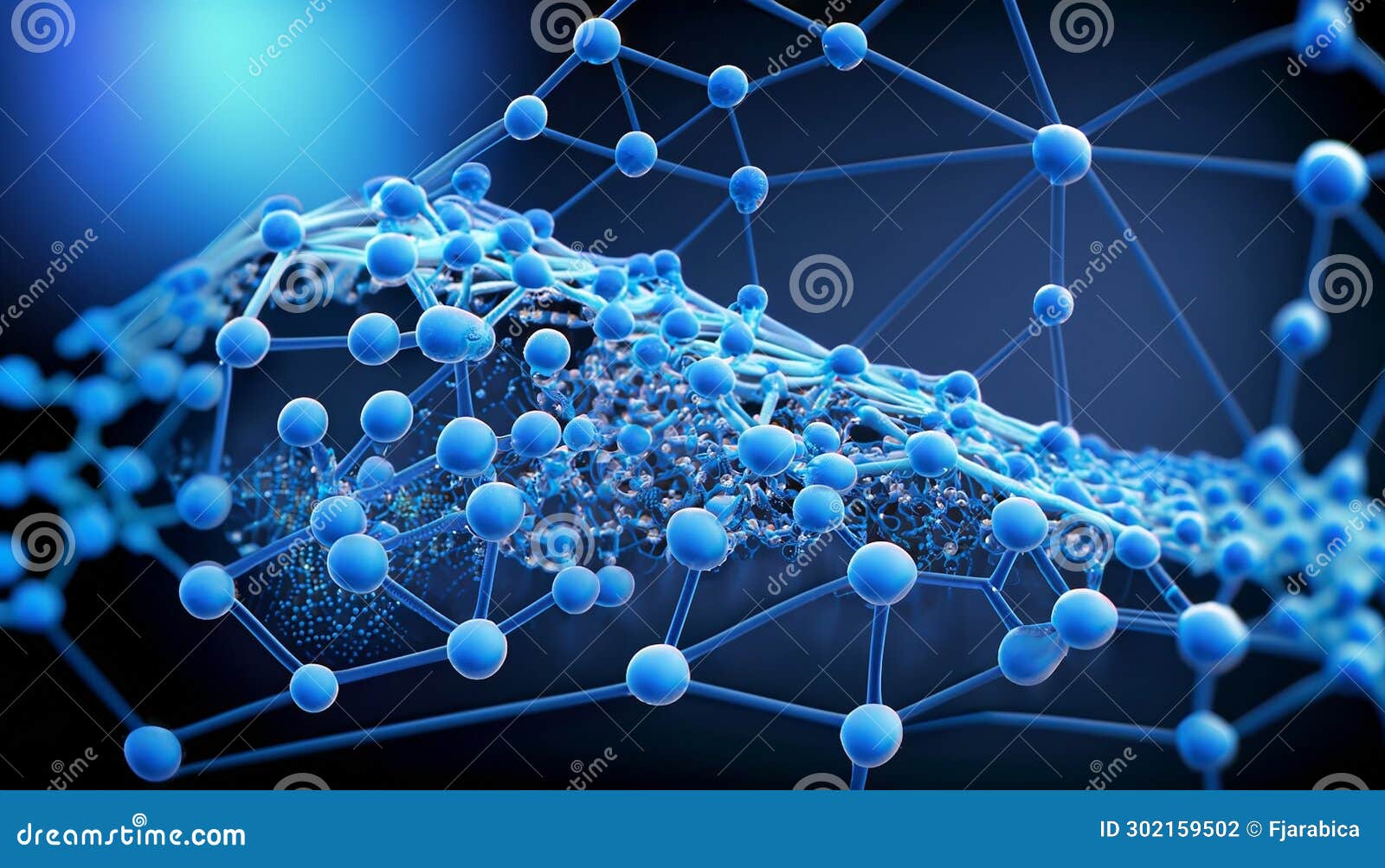 Nanoparticle Structure On Blue Background In Blue Design Suitable For ...