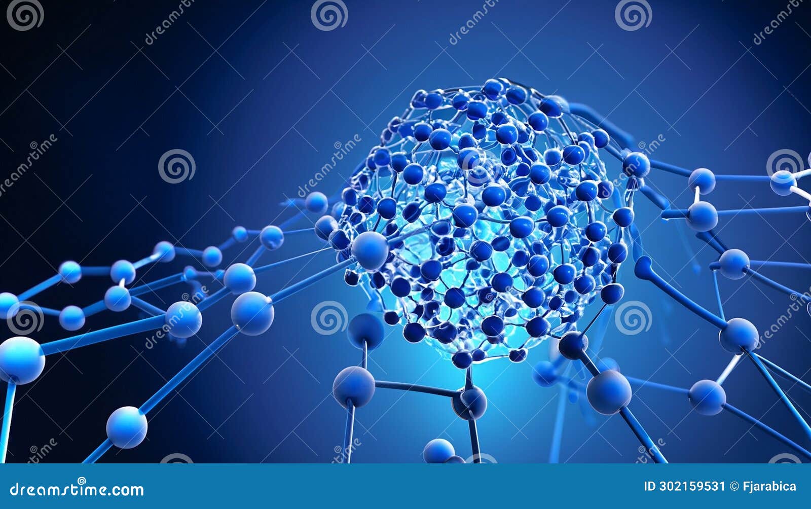Nanoparticle Structure On Blue Background In Blue Design Suitable For ...