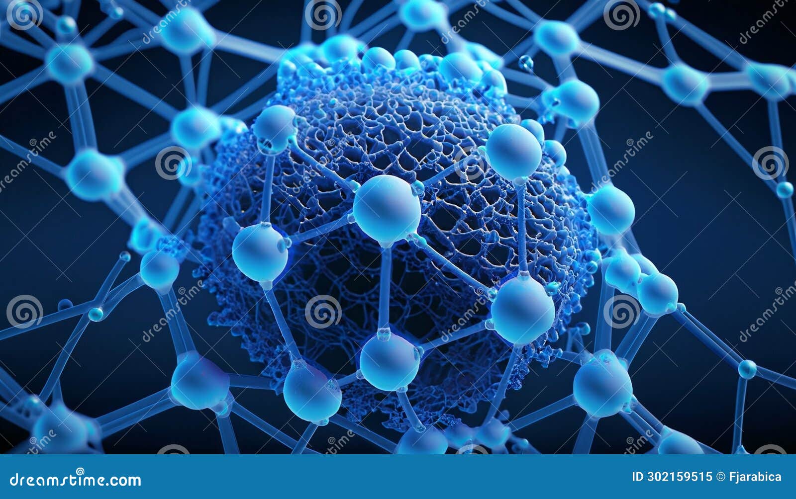 Nanoparticle Structure On Blue Background In Blue Design Suitable For ...