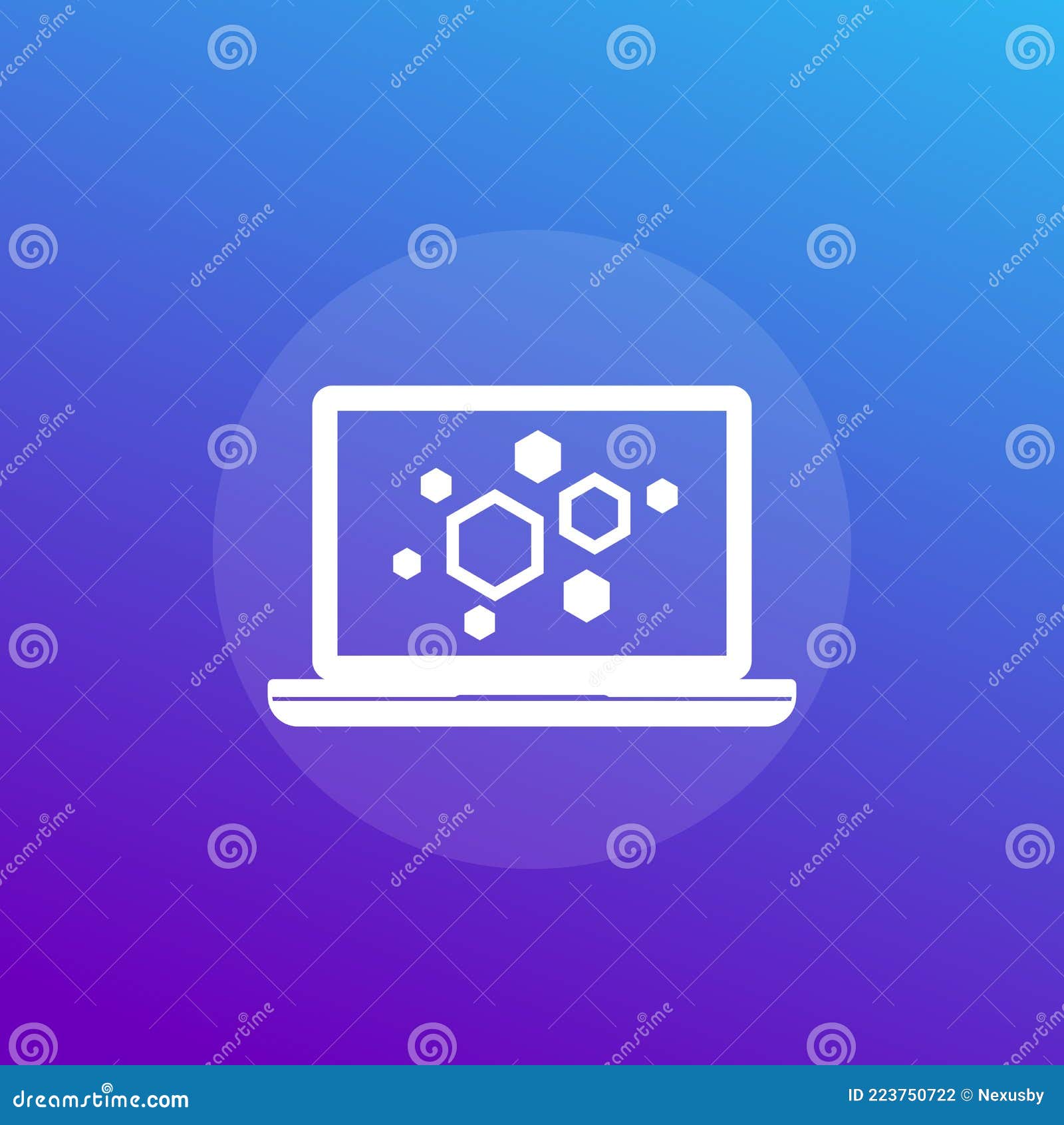 Nanoparticles Icon with Laptop, Vector Stock Vector - Illustration of ...