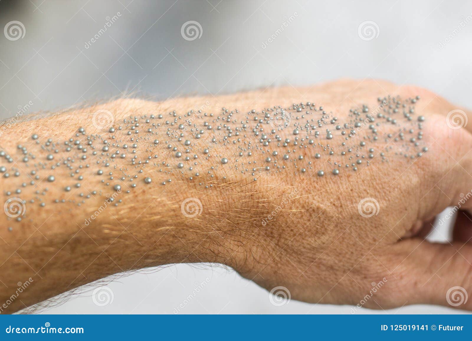 Nanoparticles Made Visible on Human Skin - 3D Rendering Stock Image ...