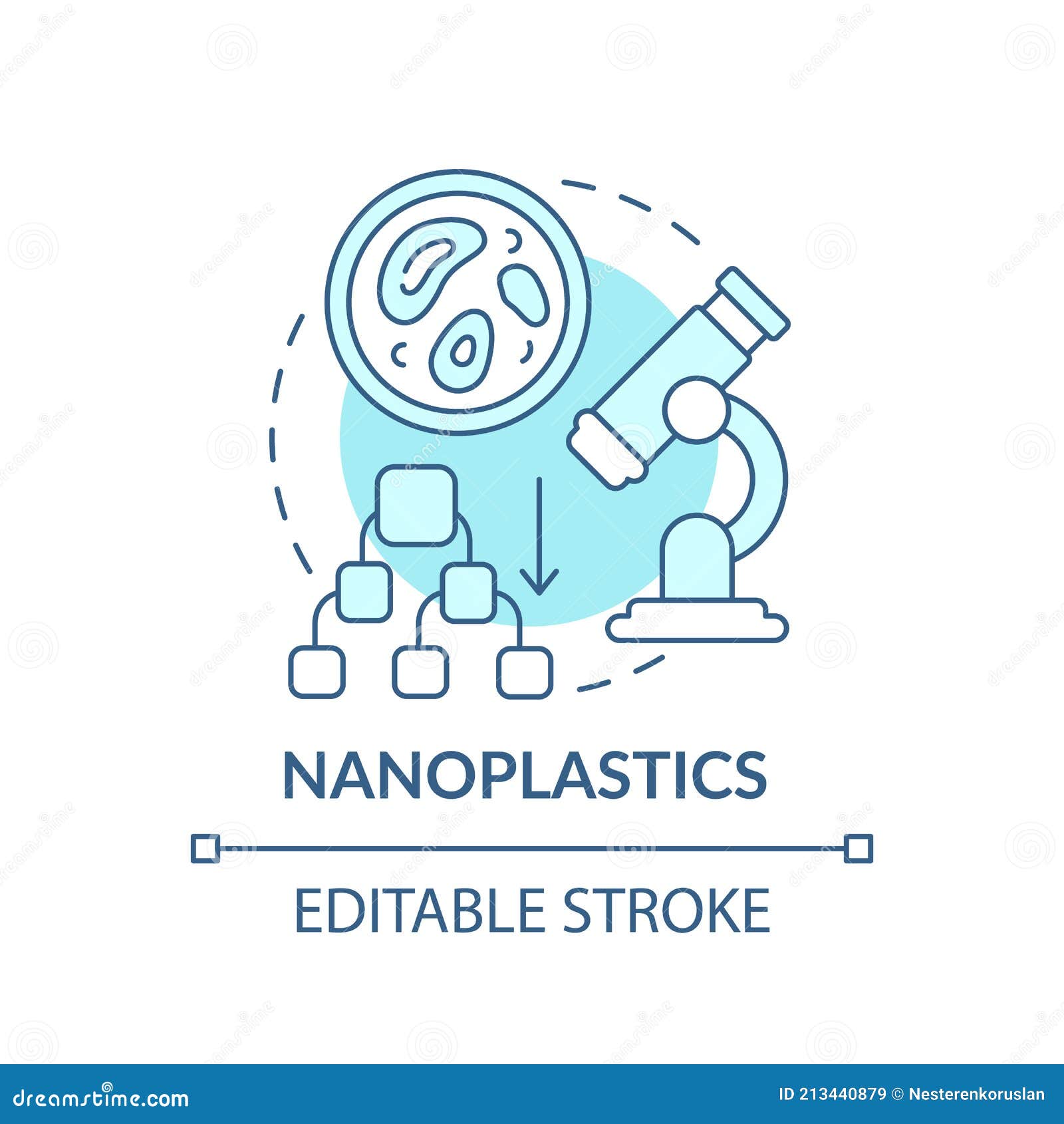 Nanoplastics concept icon stock vector. Illustration of idea - 213440879