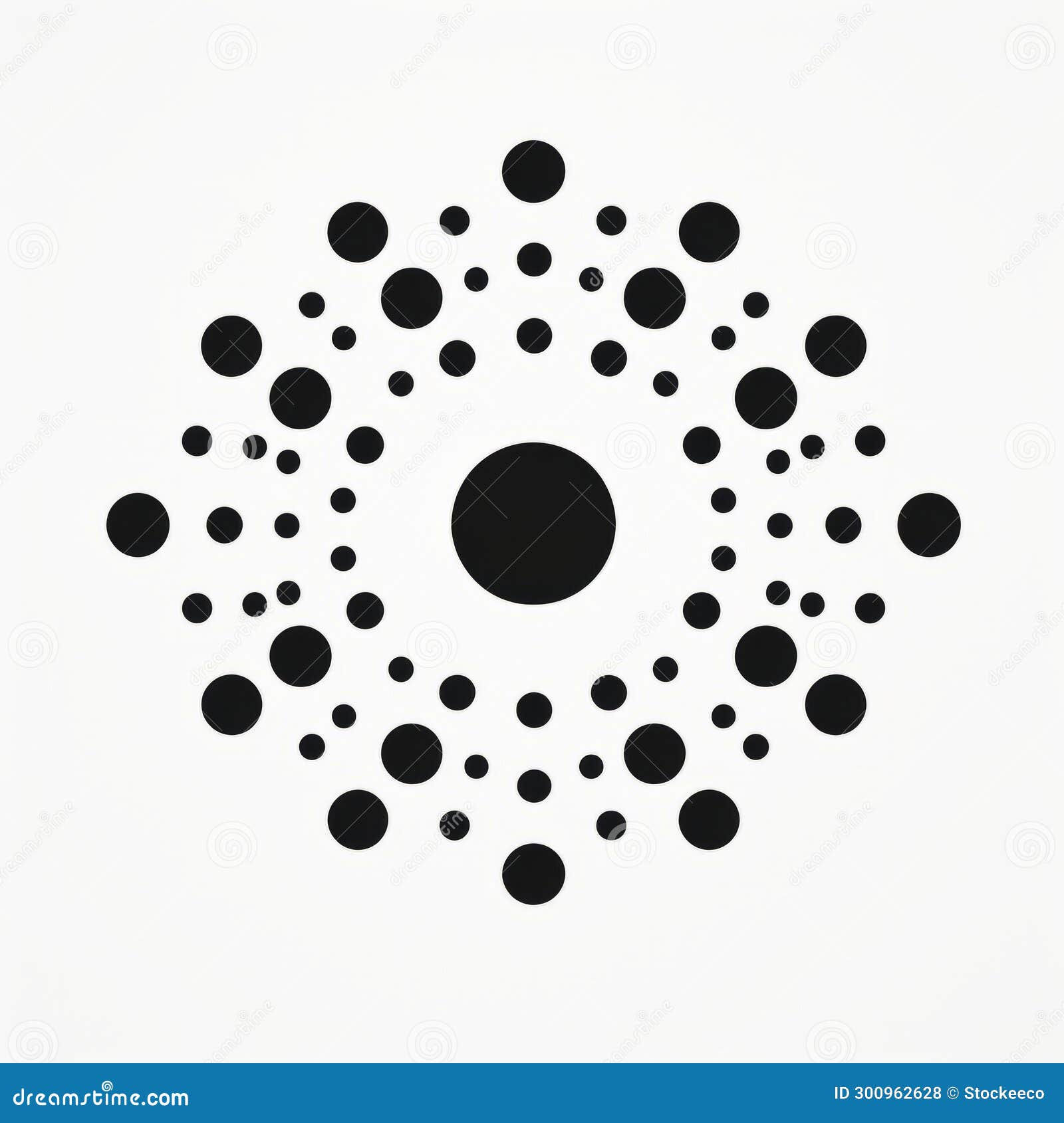 Nanopunk-inspired Black Dot Design on White Background Stock ...