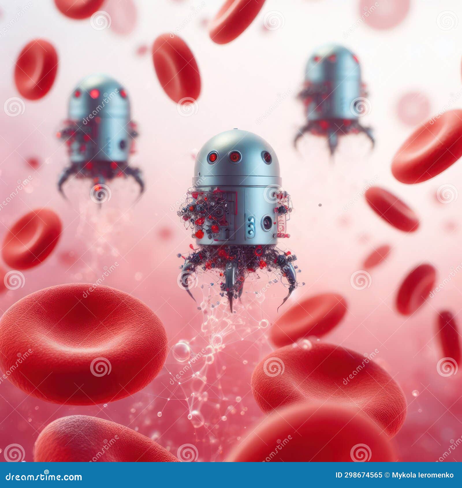 Nanorobots Blood Vessel Isometric Composition Cartoon Vector ...