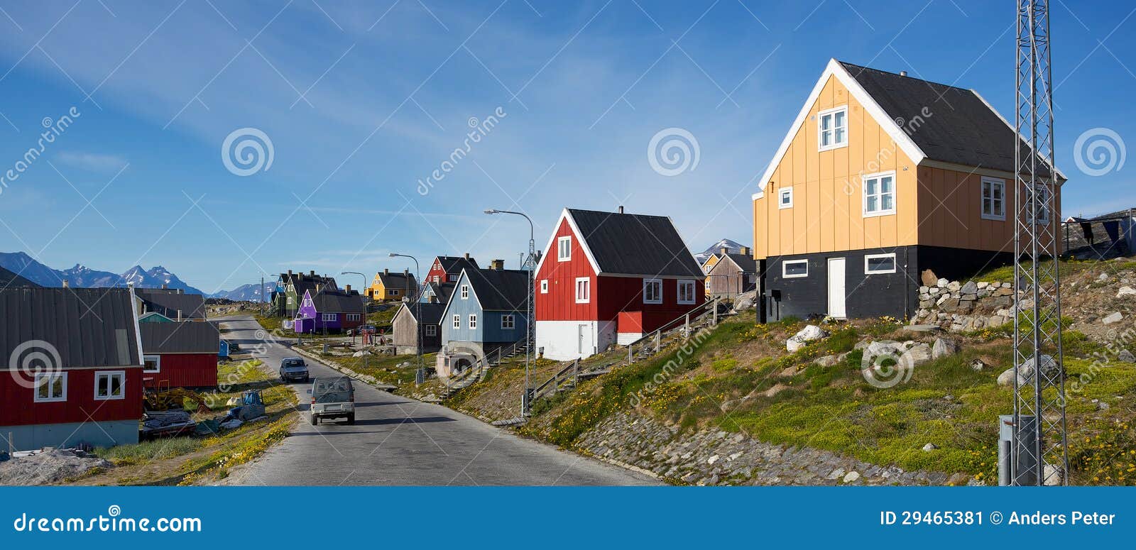 Nanortalik stock image. Image of colors, yellow, city - 29465381