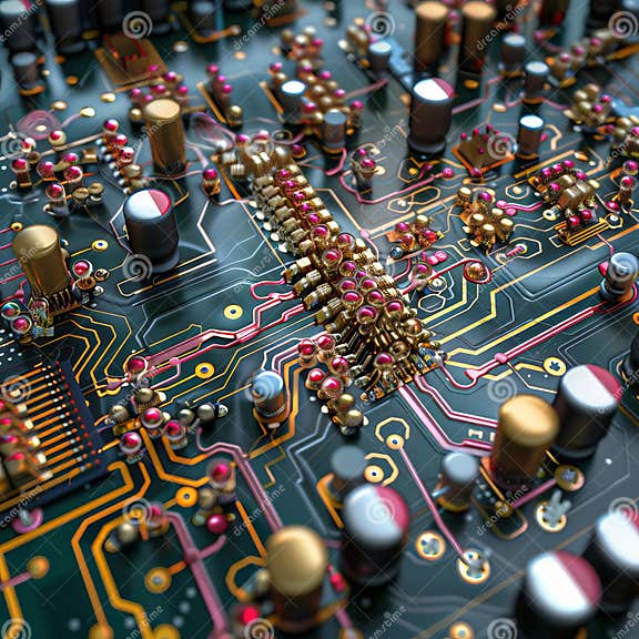 129 Nanoscale View of Molecular Circuitry on Microchip Motherboard 3D ...
