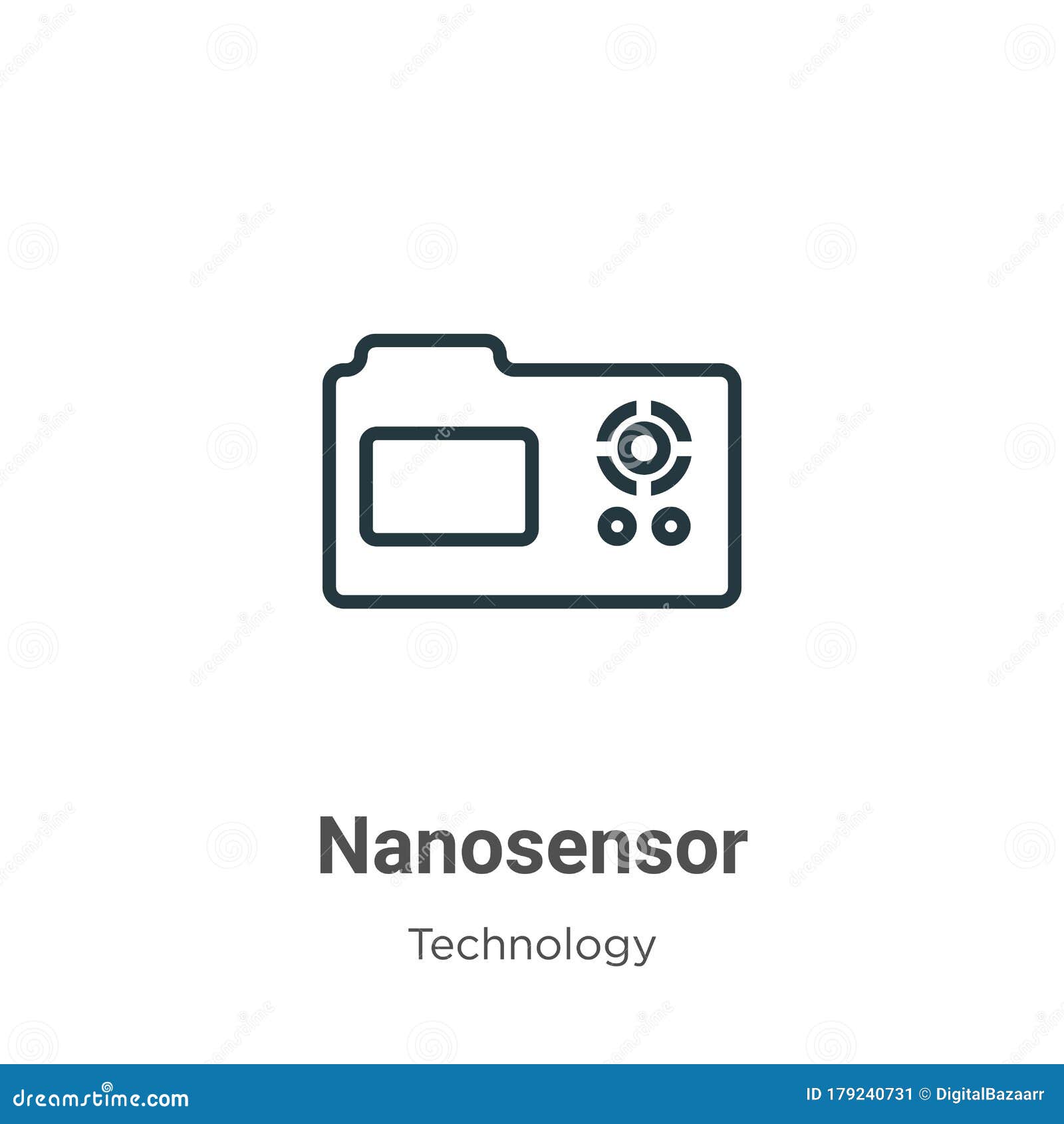 Nanosensor Outline Vector Icon. Thin Line Black Nanosensor Icon, Flat ...