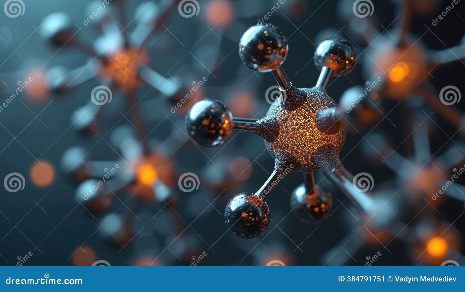 Nanotech Molecular Structure In Close-up. Scientific Image Shows ...