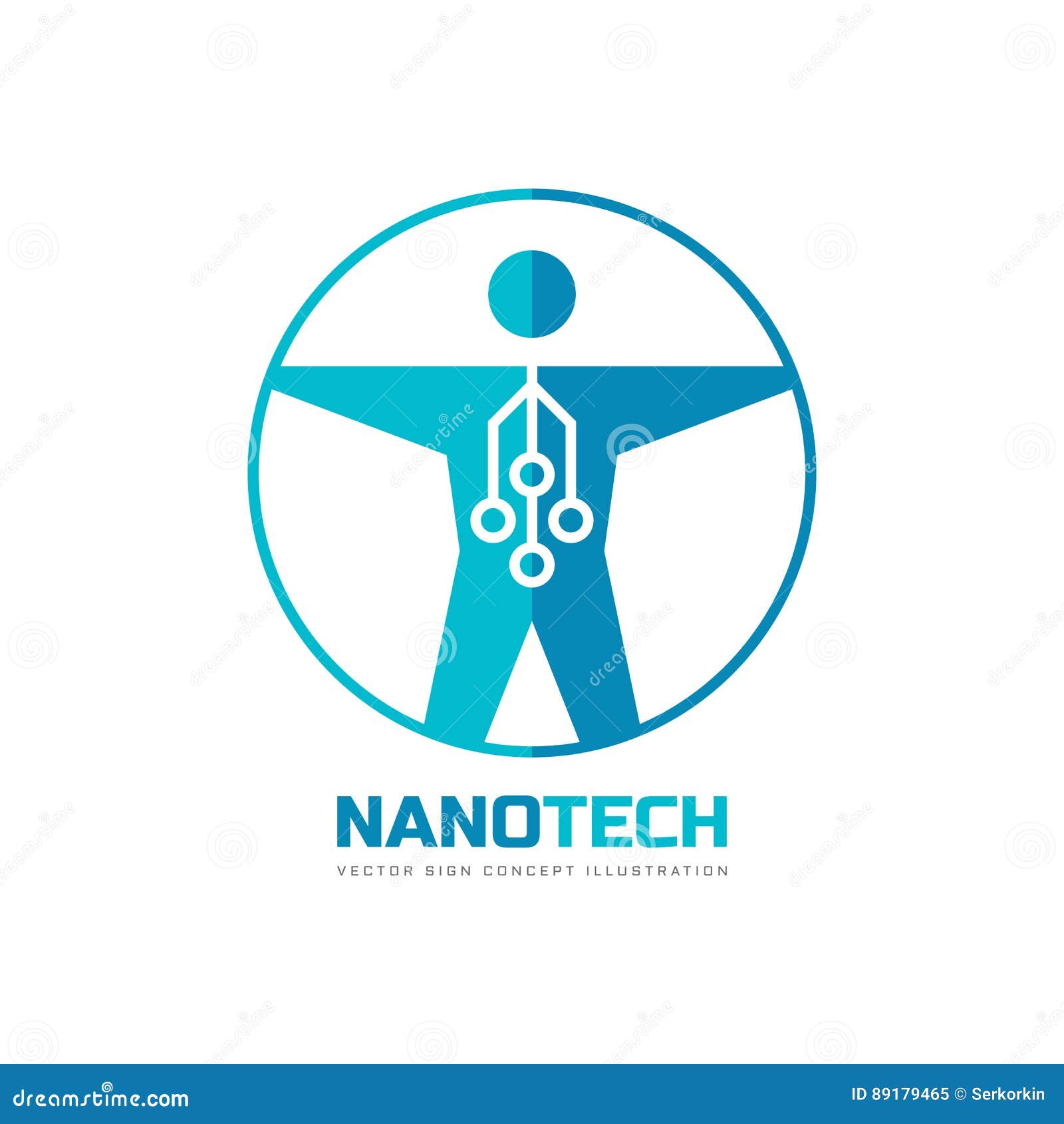 Nanotech - Vector Logo Template Concept Illustration. Human Nano ...