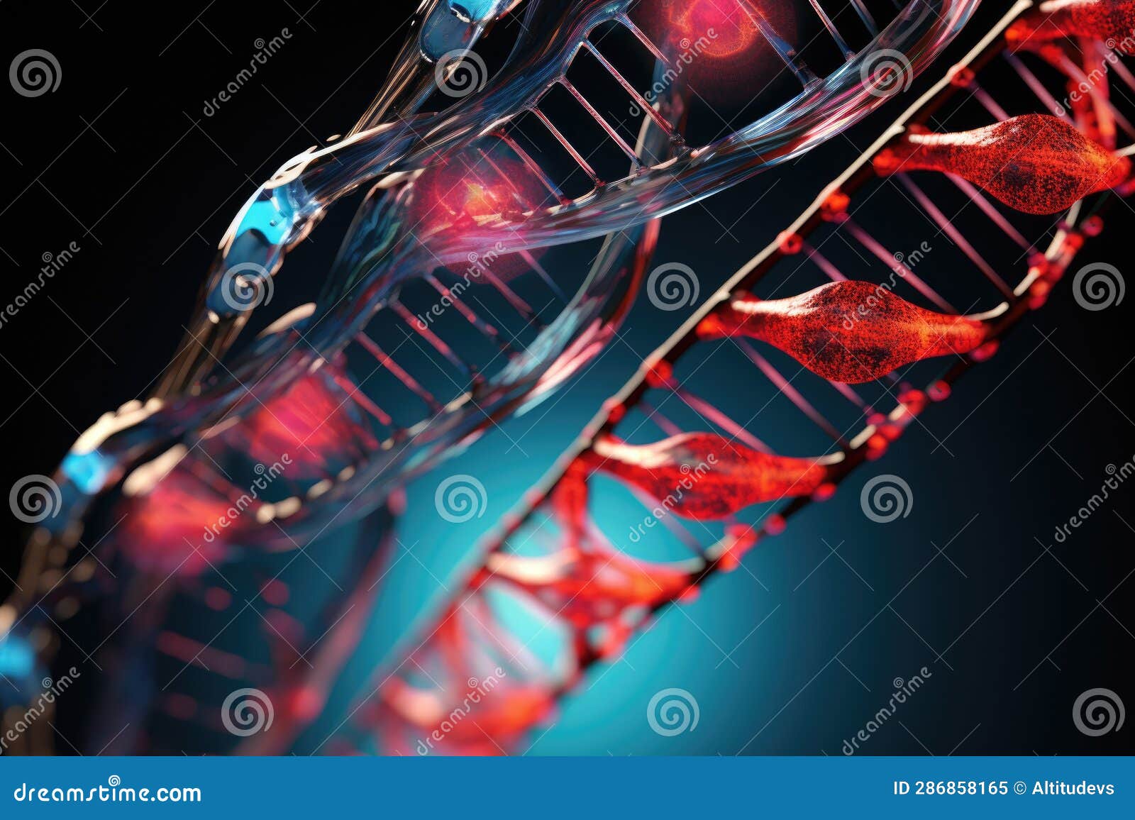 Nanotechnology Devices Interacting with Dna Strands Stock Illustration ...