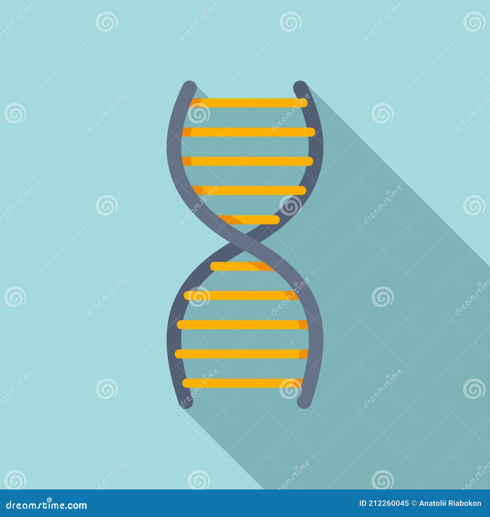 Nanotechnology Dna Icon, Flat Style Stock Vector - Illustration of ...
