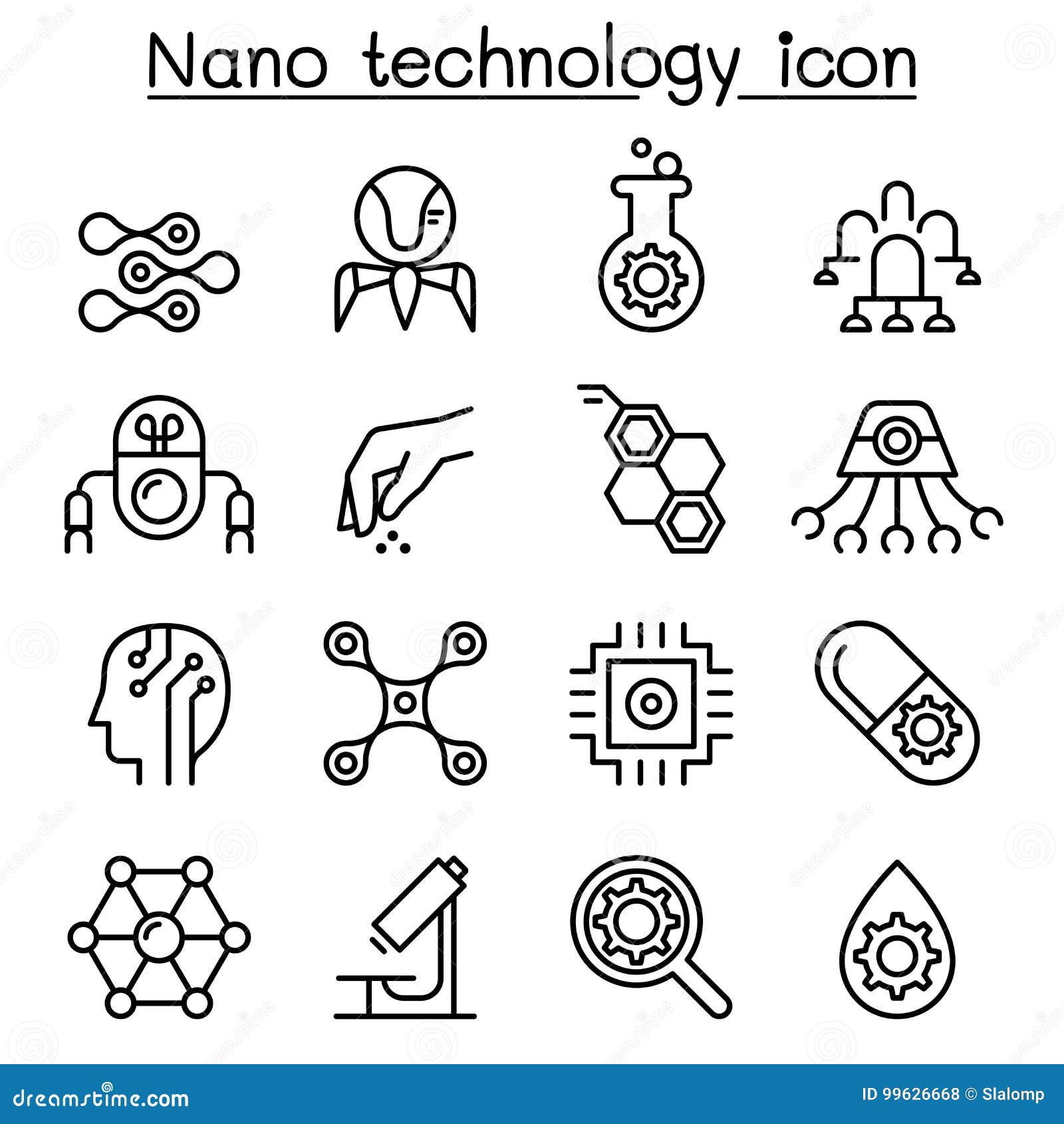 Nanotechnology Icon Set in Thin Line Style Stock Vector - Illustration ... Nanotechnology Icon Set in Thin Line Style Stock Vector - Illustration ...