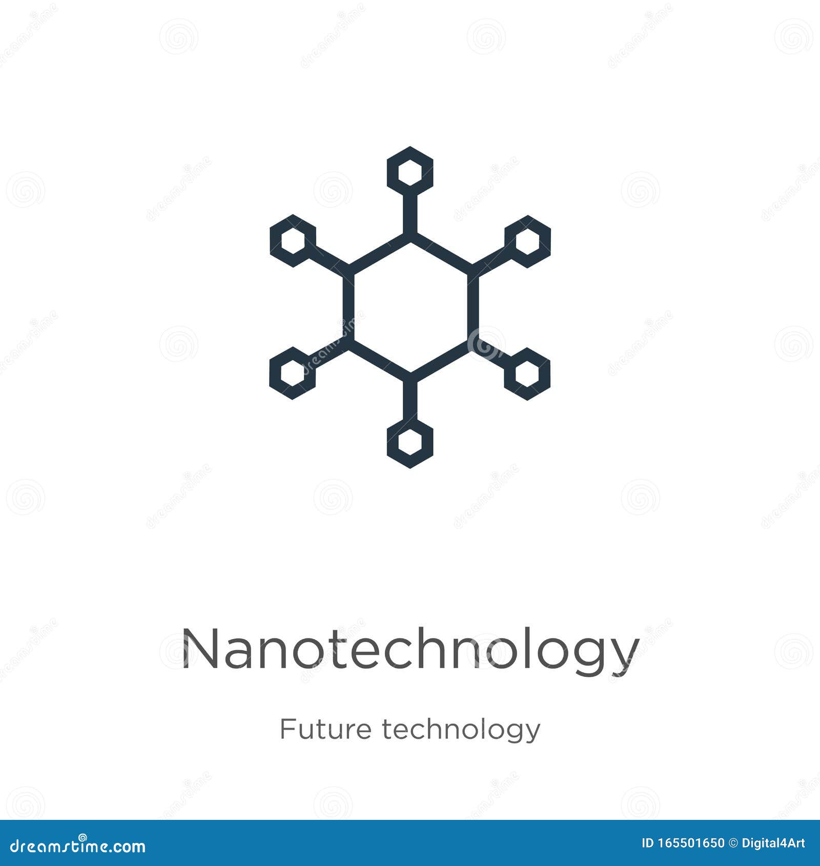 Nanotechnology Icon. Thin Linear Nanotechnology Outline Icon Isolated ...