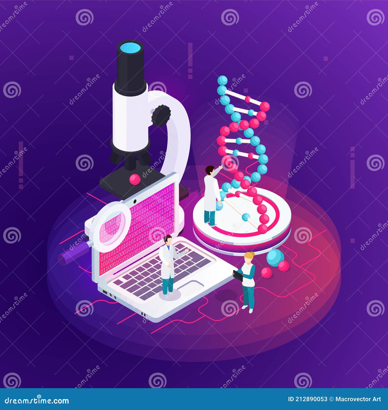 Nanotechnology Isometric Design Concept Stock Vector - Illustration of ...