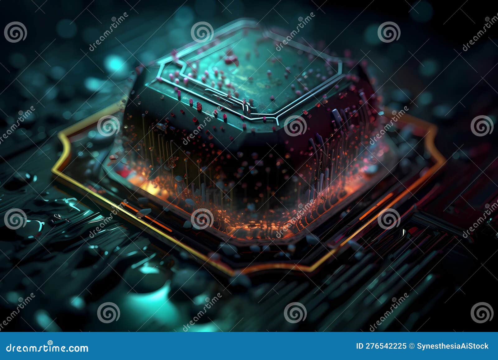 Nanotechnology Microchip Chip Board Processor. Futuristic Computing ...