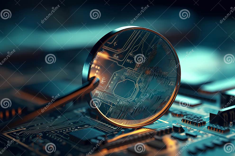 Nanotechnology Microchip Chip Board Processor. Futuristic Computing ...