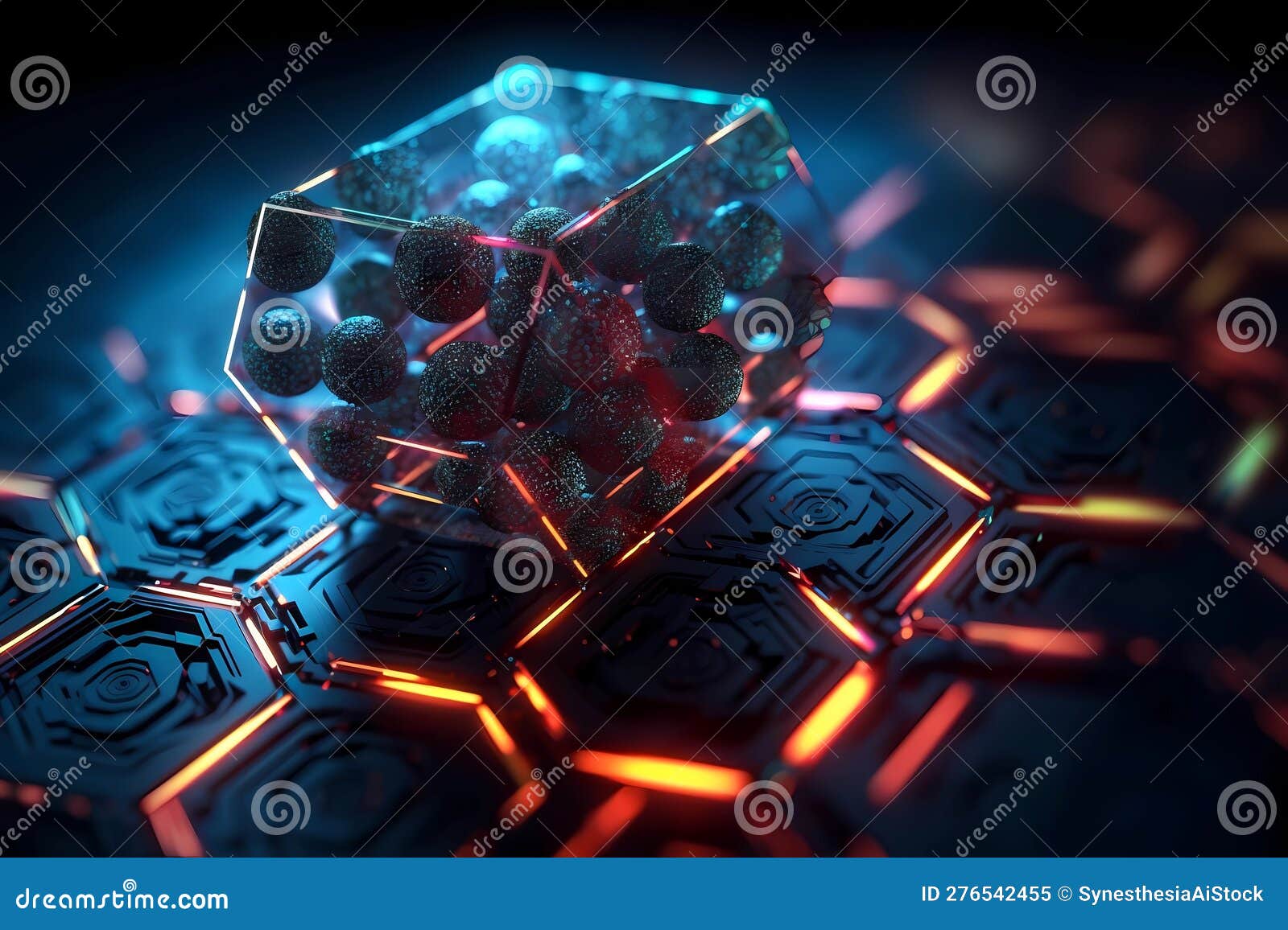 Nanotechnology Microchip Chip Board Processor. Futuristic Computing ...