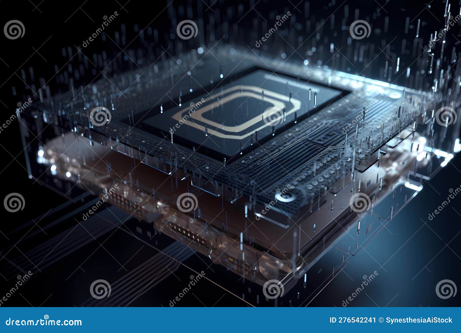 Nanotechnology Microchip Chip Board Processor. Futuristic Computing ...