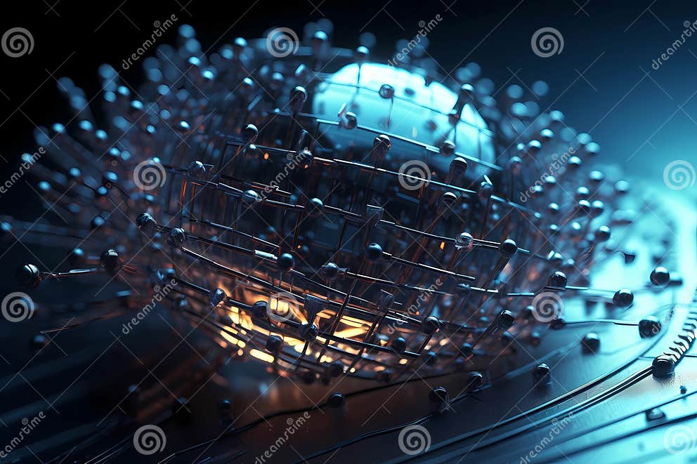 Nanotechnology Microchip Chip Board Processor. Futuristic Computing ...