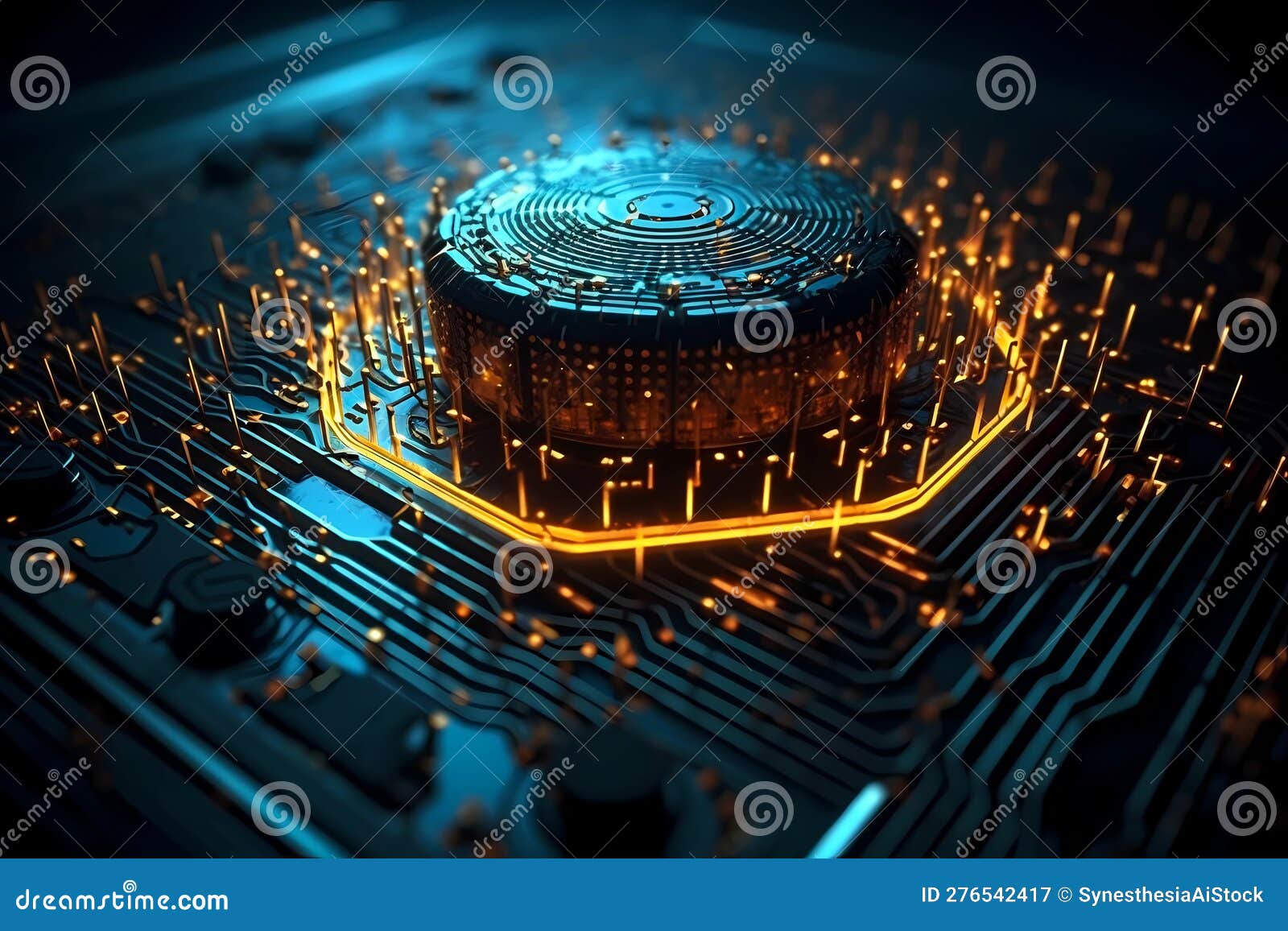 Nanotechnology Microchip Chip Board Processor. Futuristic Computing ...