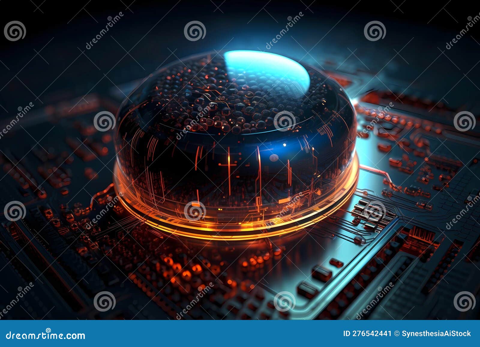 Nanotechnology Microchip Chip Board Processor. Futuristic Computing ...
