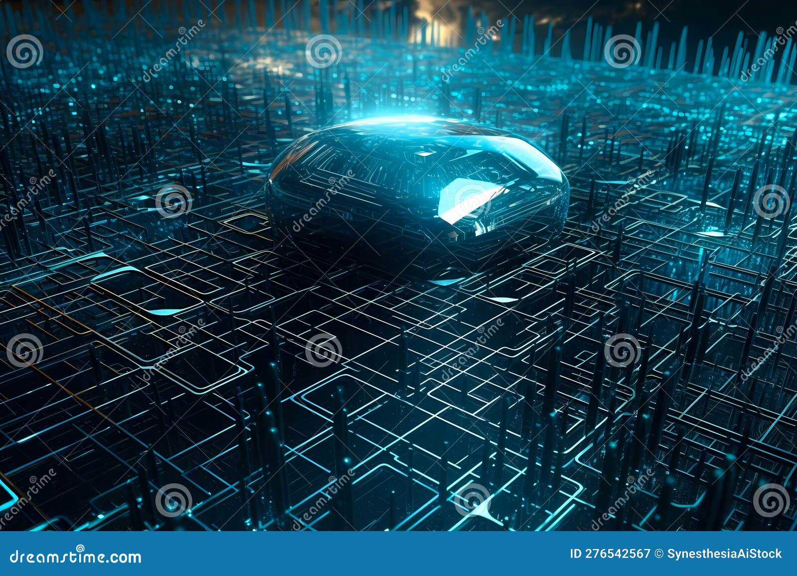 Nanotechnology Microchip Chip Board Processor. Futuristic Computing ...