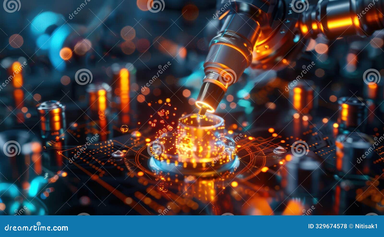 Nanotechnology Microscopic Robots Stock Photo | CartoonDealer.com ...