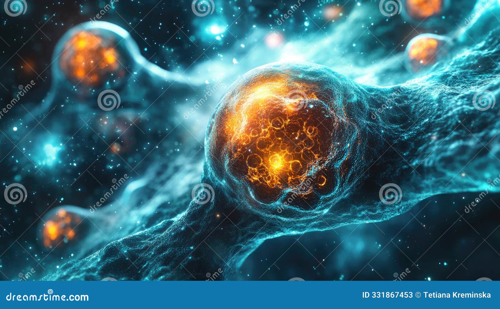 Radiant Atomic Model In Starry Cosmos Royalty-Free Stock Photo ...