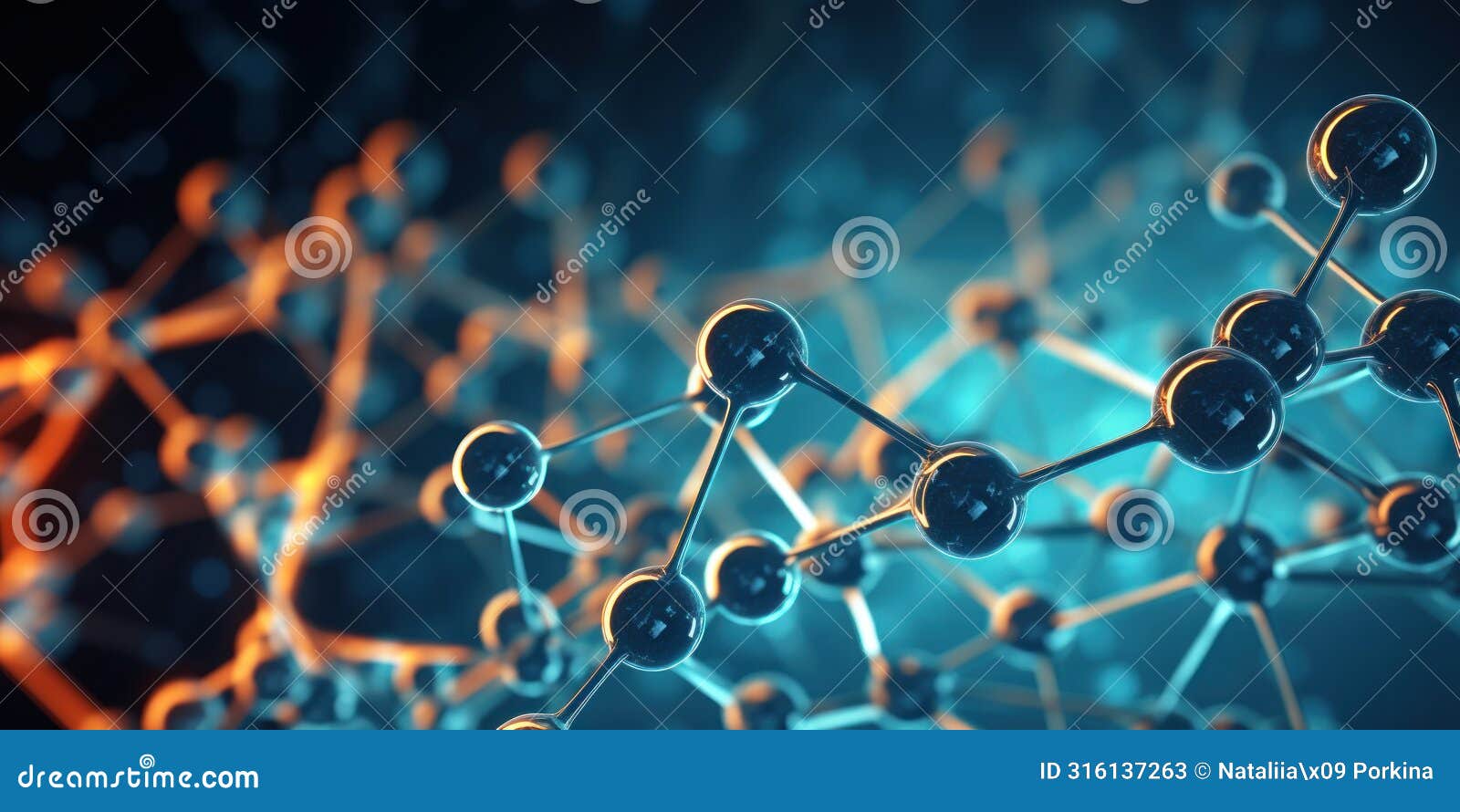 Nanotechnology and Molecular Engineering. Complex Molecule Structure ...