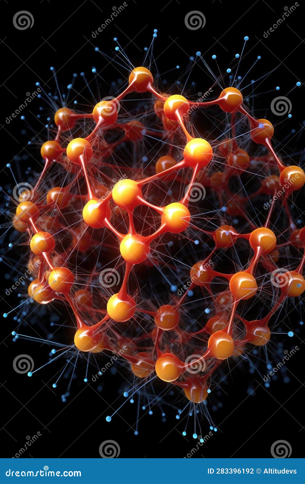 Nanotechnology Molecular Structure Visualization Stock Illustration ...