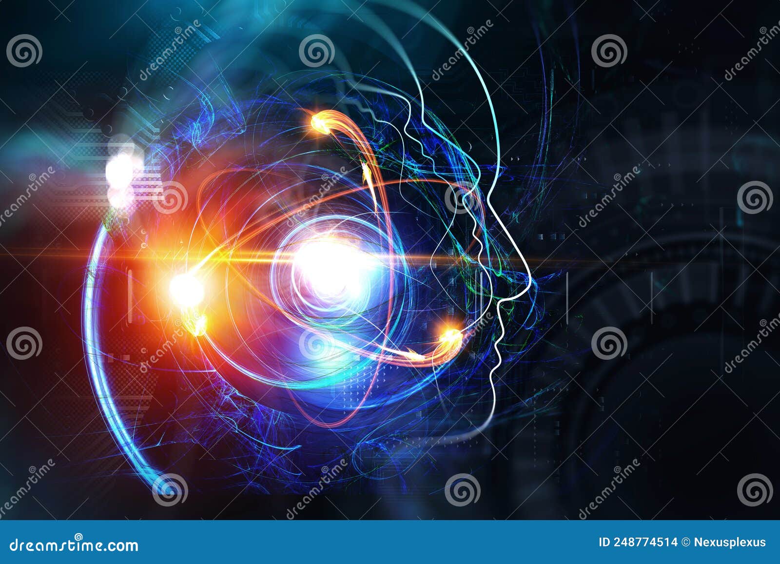 Nanotechnology, Molecule Model Image . Mixed Media Stock Photo - Image ...