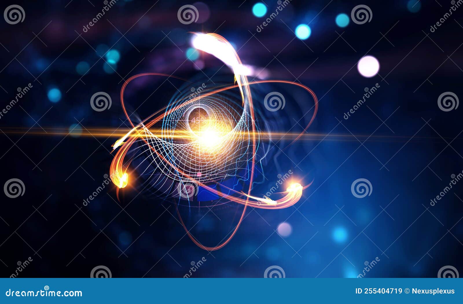 Nanotechnology, Molecule Model Image . Mixed Media Stock Illustration ...