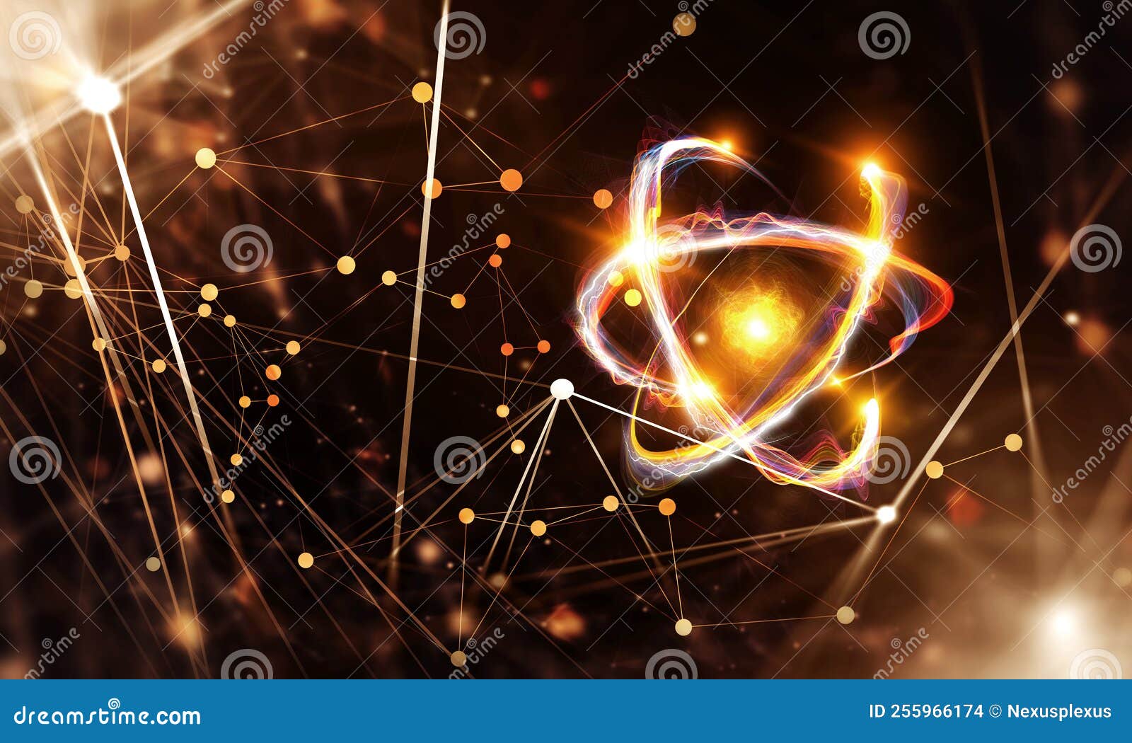 Nanotechnology, Molecule Model Image . Mixed Media Stock Illustration ...