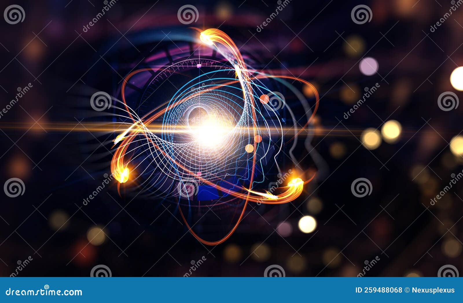 Nanotechnology, Molecule Model Image . Mixed Media Stock Illustration ...